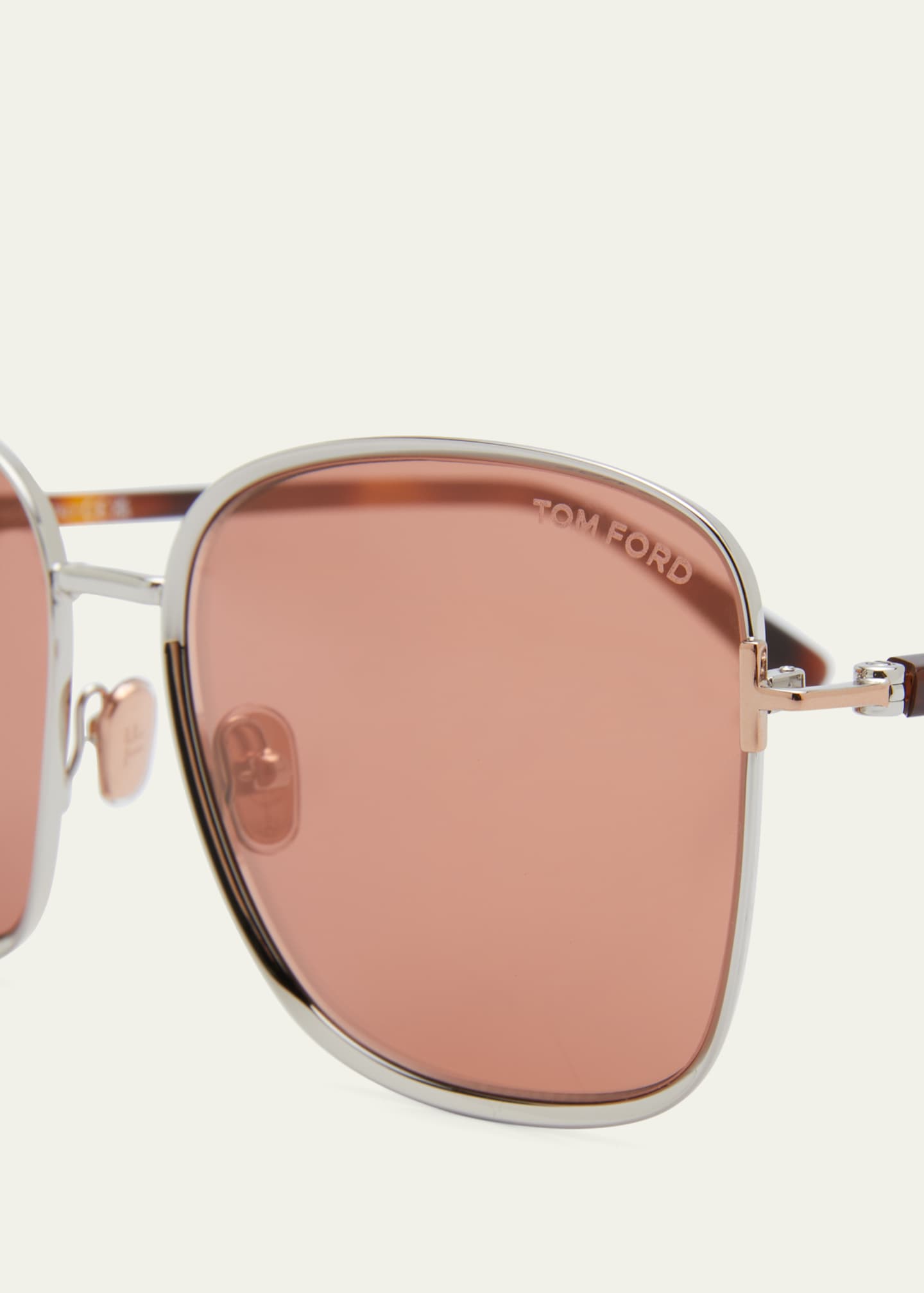 TOM FORD Fern Square Mixed-Media Sunglasses - Bergdorf Goodman