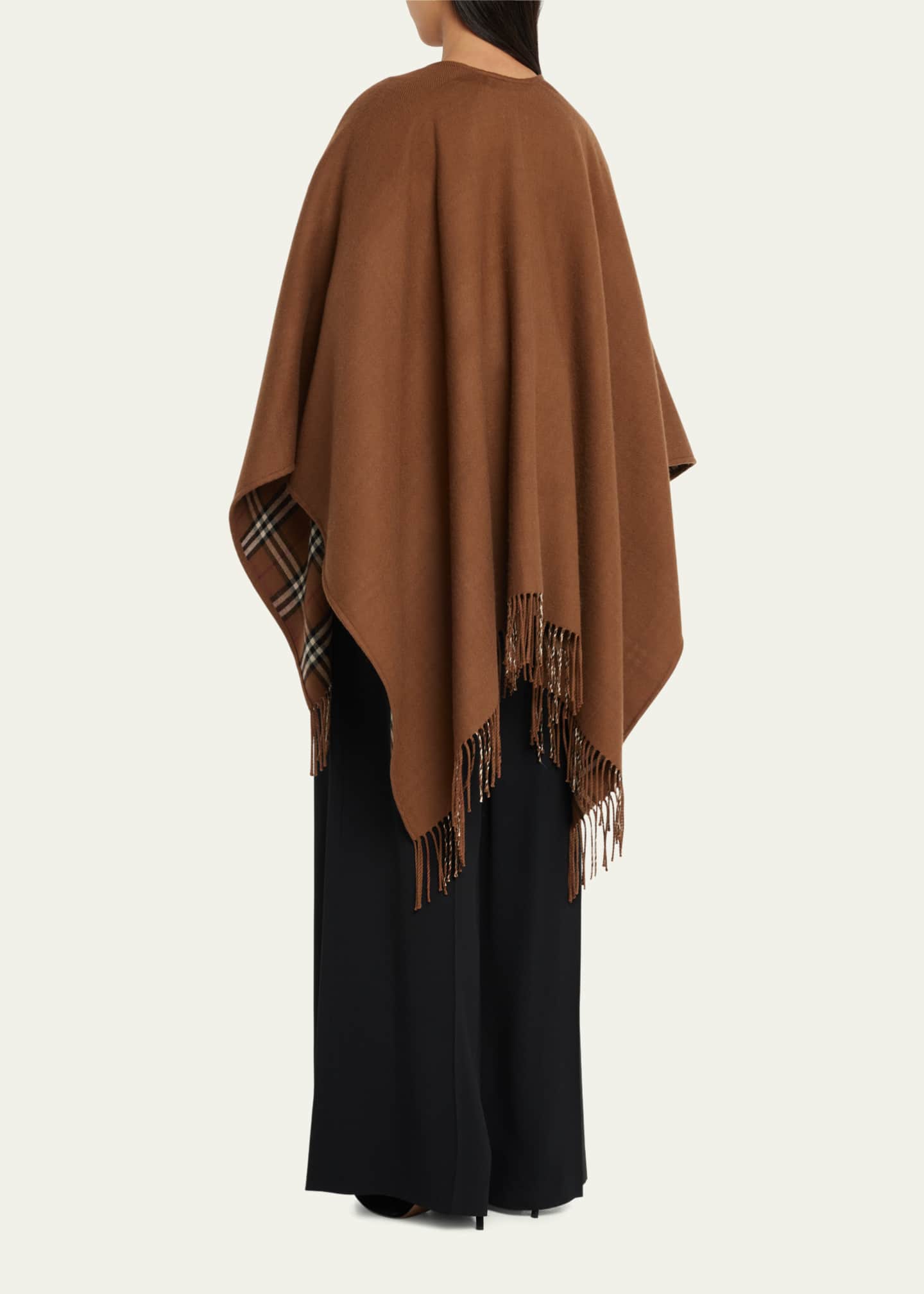 Burberry Reversible Check Wool Cape - Bergdorf Goodman