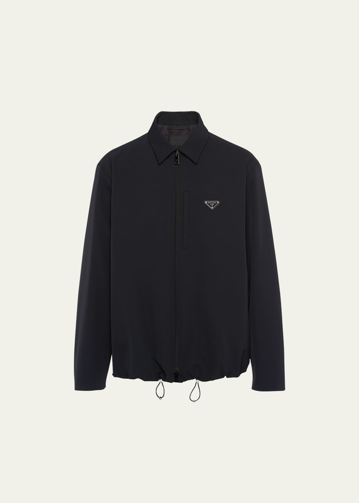 Prada Men's Tech Stretch Full-Zip Shirt - Bergdorf Goodman
