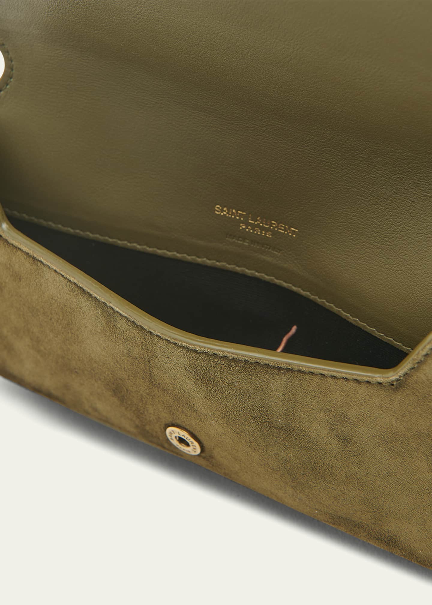 Saint Laurent Cassandra YSL Suede Phone Shoulder Bag - Bergdorf Goodman