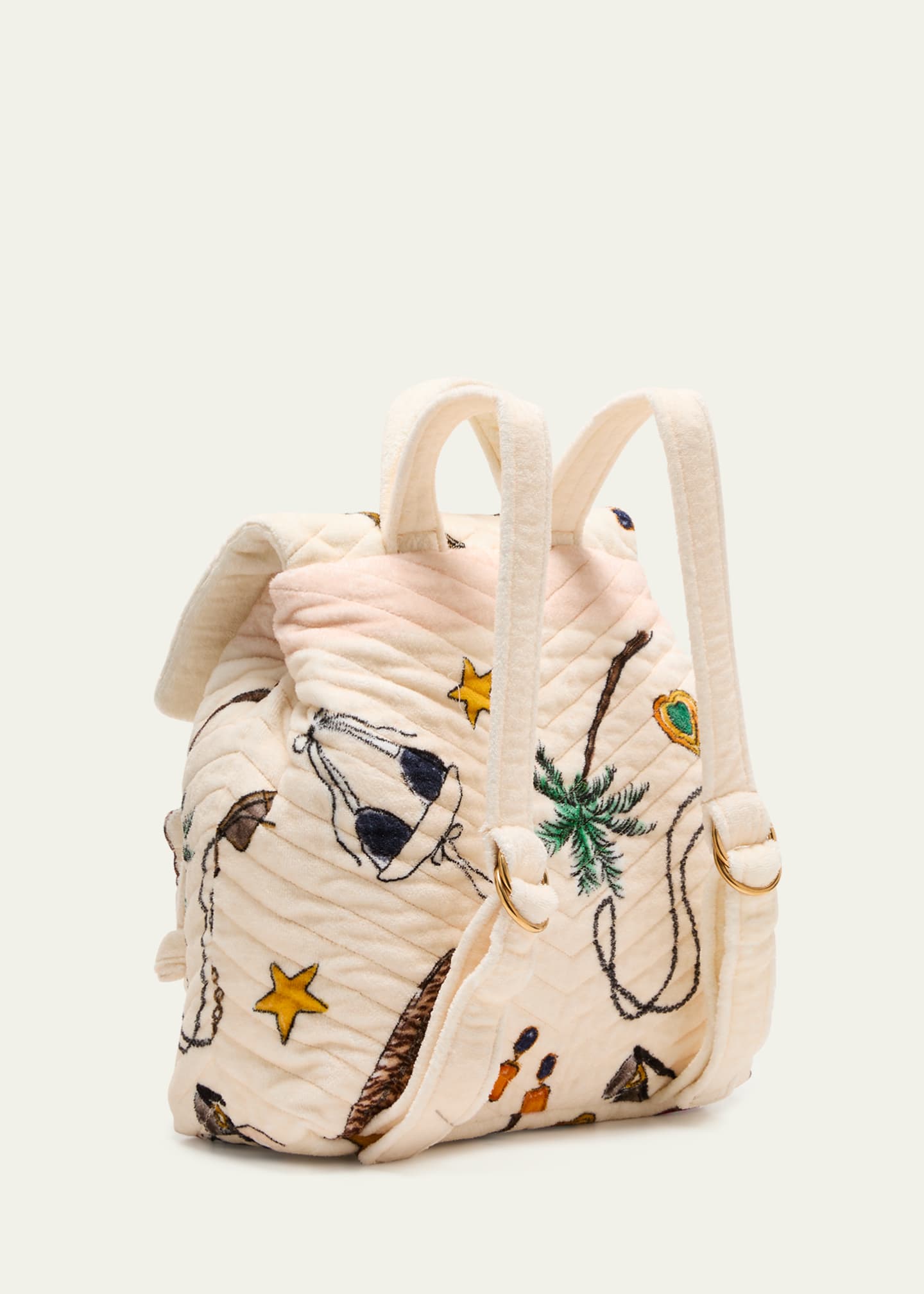Saint Laurent Summer-Print Quilted Terry Cloth Backpack - Bergdorf Goodman
