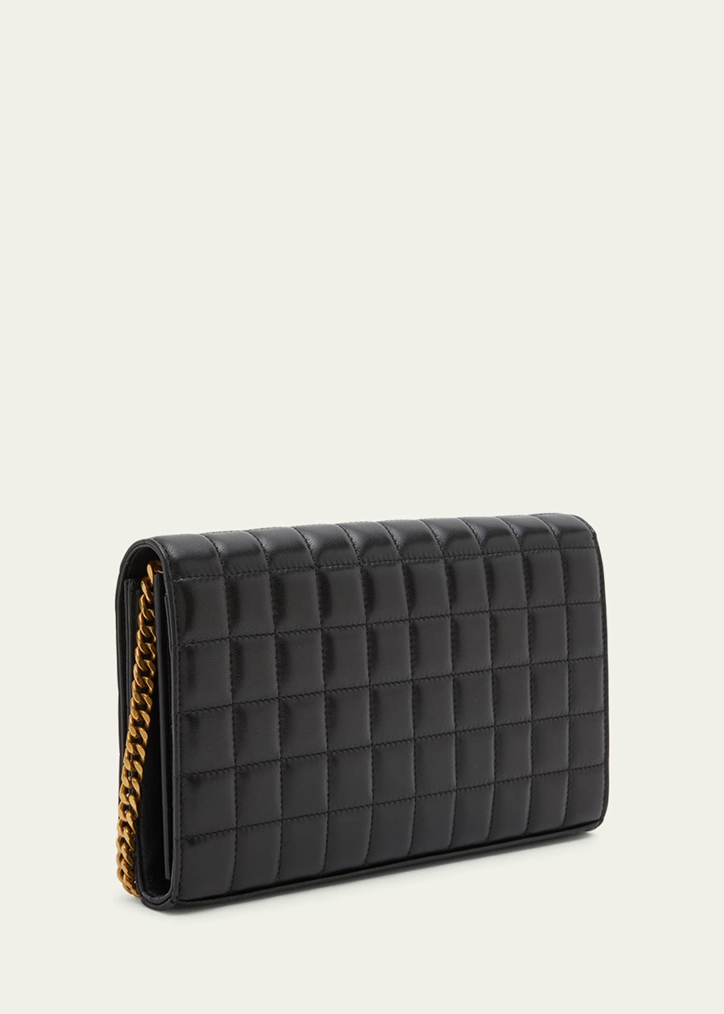 Saint Laurent Cassandre YSL Wallet on Chain in Quilted Smooth Leather ...
