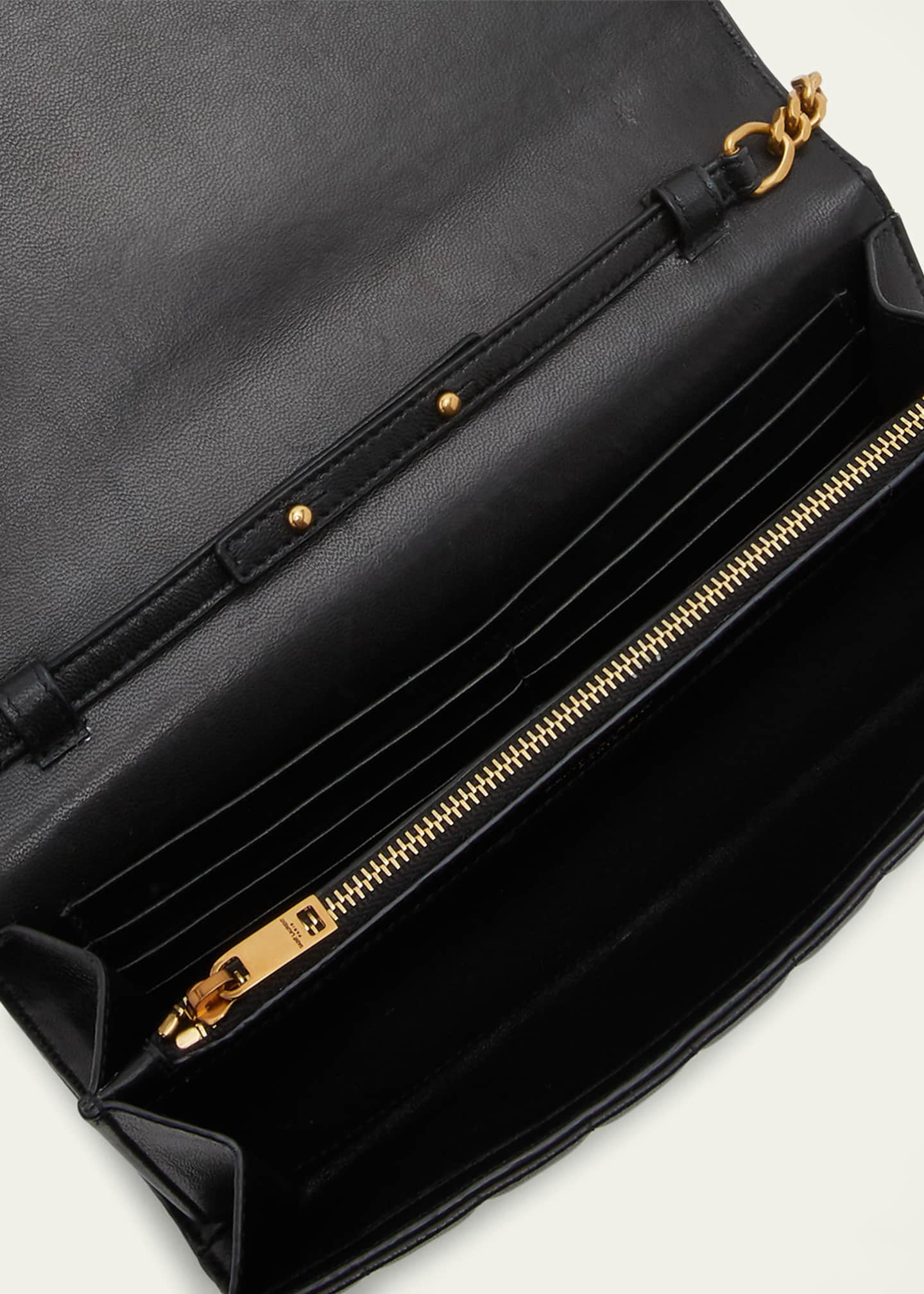 Saint Laurent Cassandre YSL Wallet on Chain in Quilted Smooth Leather ...