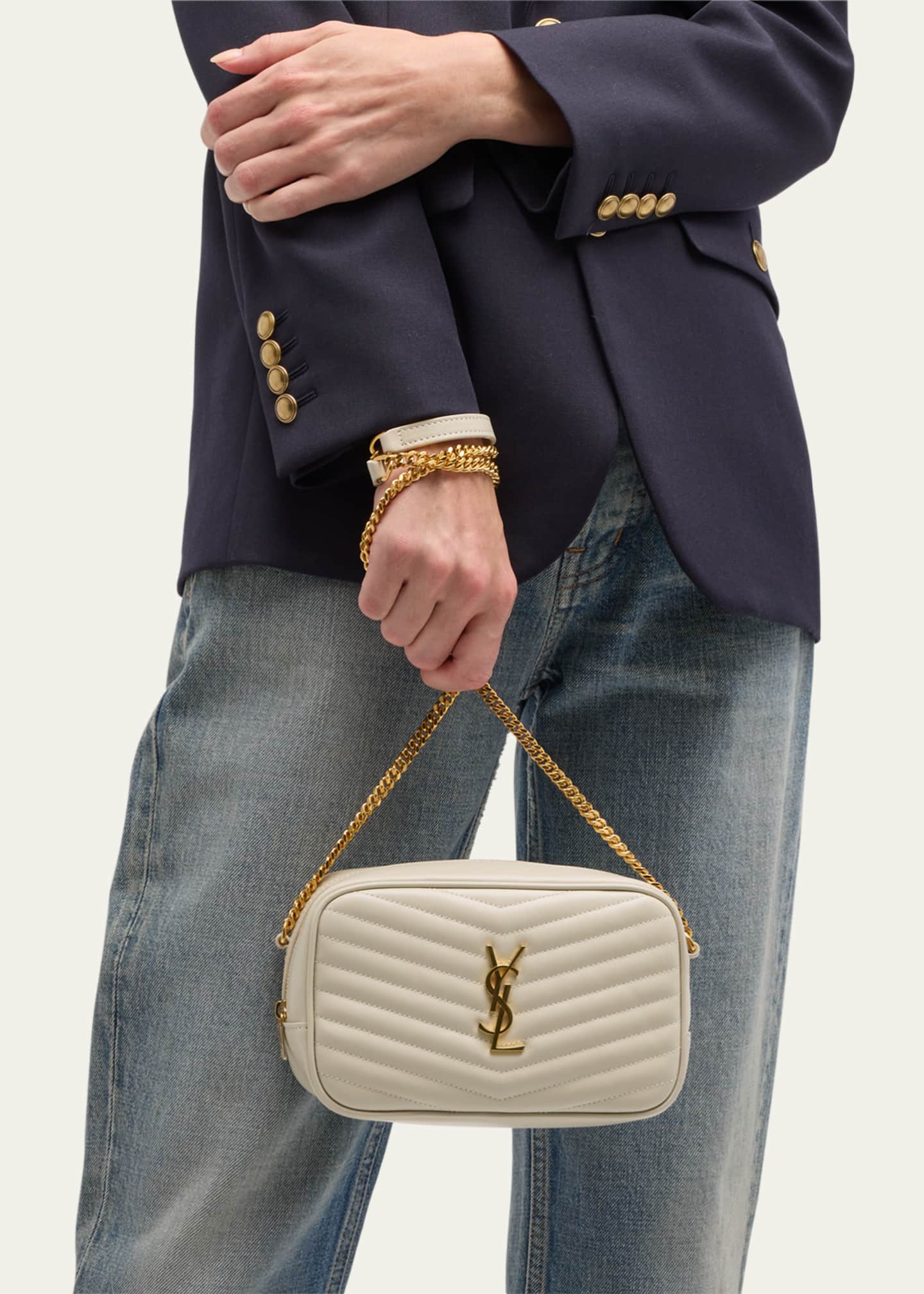 Saint Laurent Lou Mini YSL Camera Bag in Smooth Quilted Leather ...