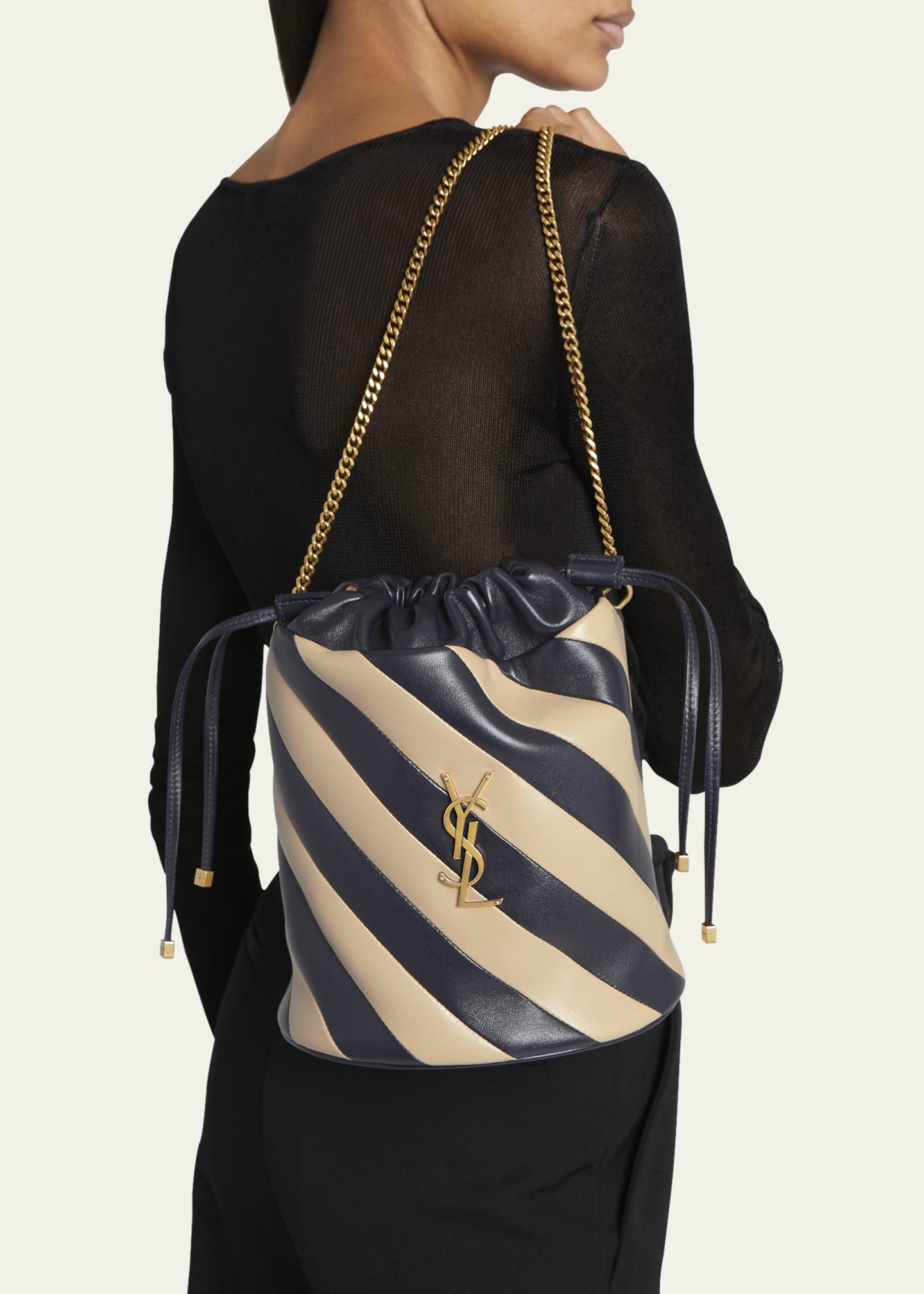 Saint Laurent Alix YSL Bucket Bag in Smooth Leather - Bergdorf Goodman