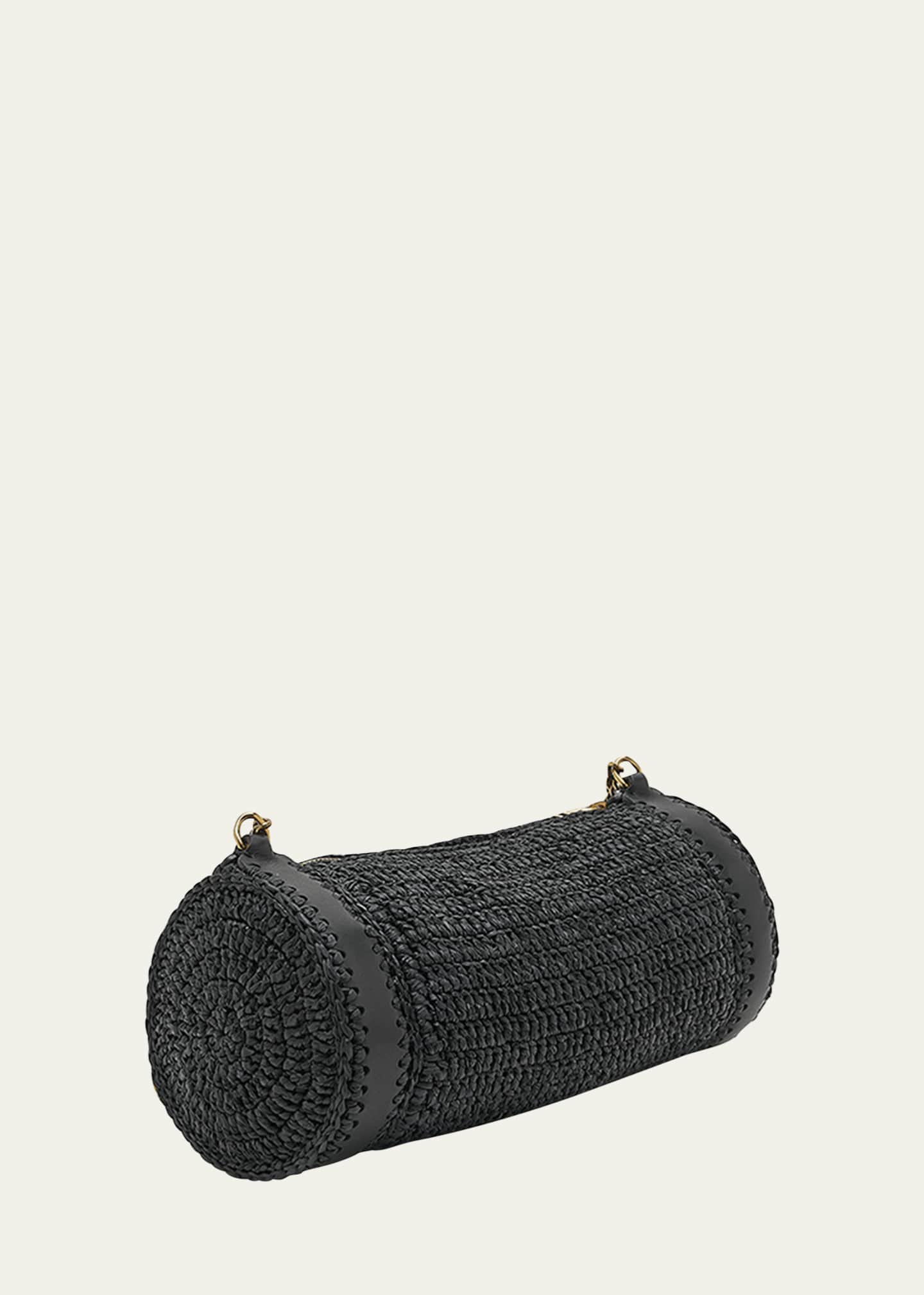 Saint Laurent Cassandre Small YSL Tube Shoulder Bag in Raffia ...