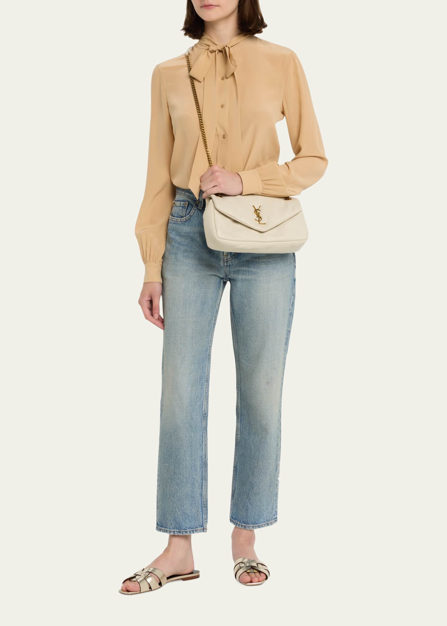 Saint Laurent Calypso YSL Padded Lambskin Chain Shoulder Bag - Bergdorf ...