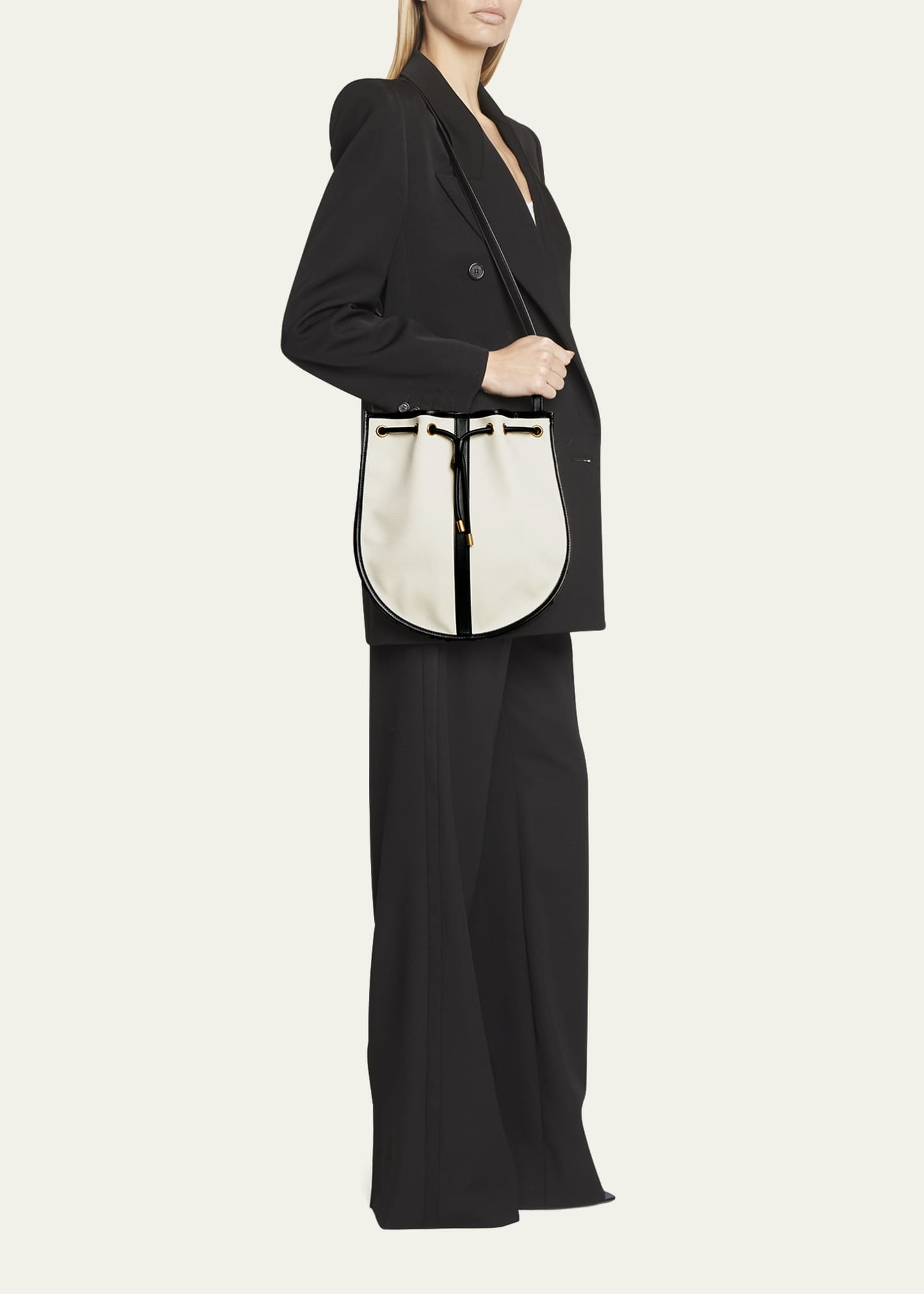 Saint Laurent Daryl Bicolor Leather Shoulder Bag - Bergdorf Goodman