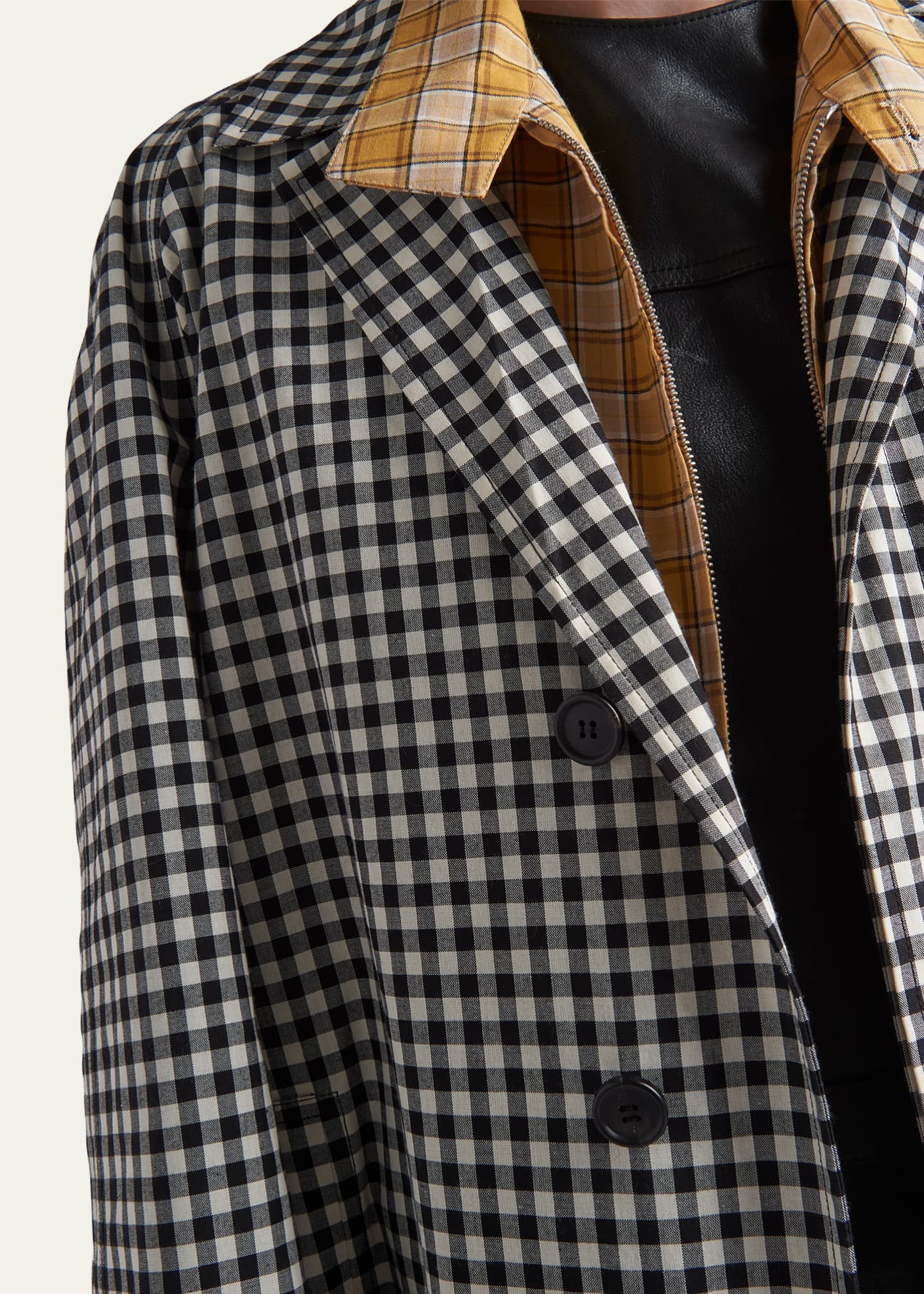 Prada Men's Oversized Gingham Coat - Bergdorf Goodman