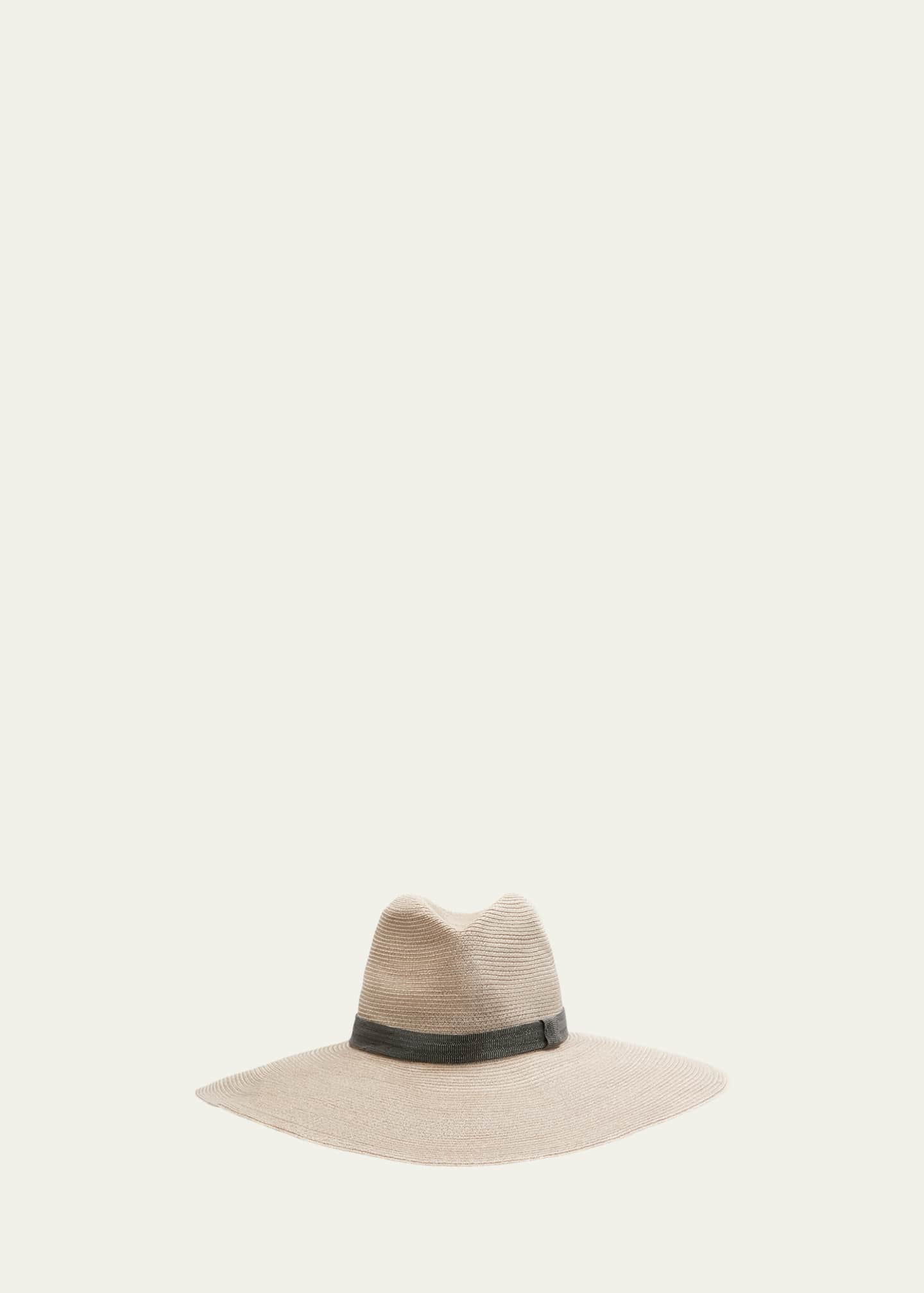 Brunello Cucinelli Raffia Wide Brim Hat with Monili Band - Bergdorf Goodman