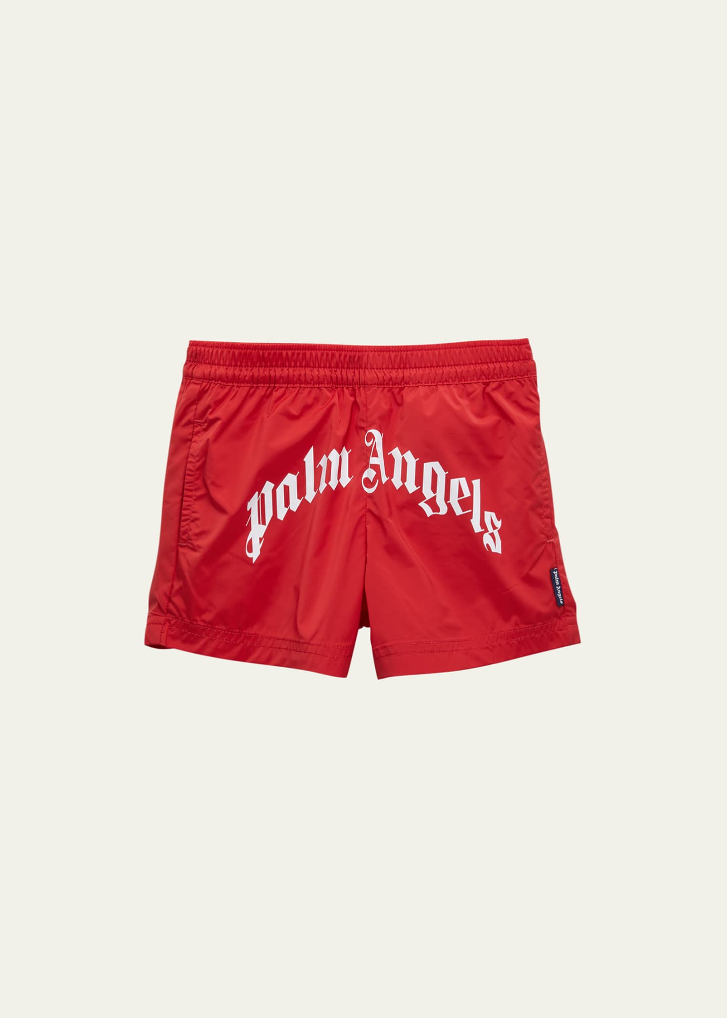 Palm Angels Boy's Curved Logo Swim Trunks, Size 4-12 - Bergdorf Goodman