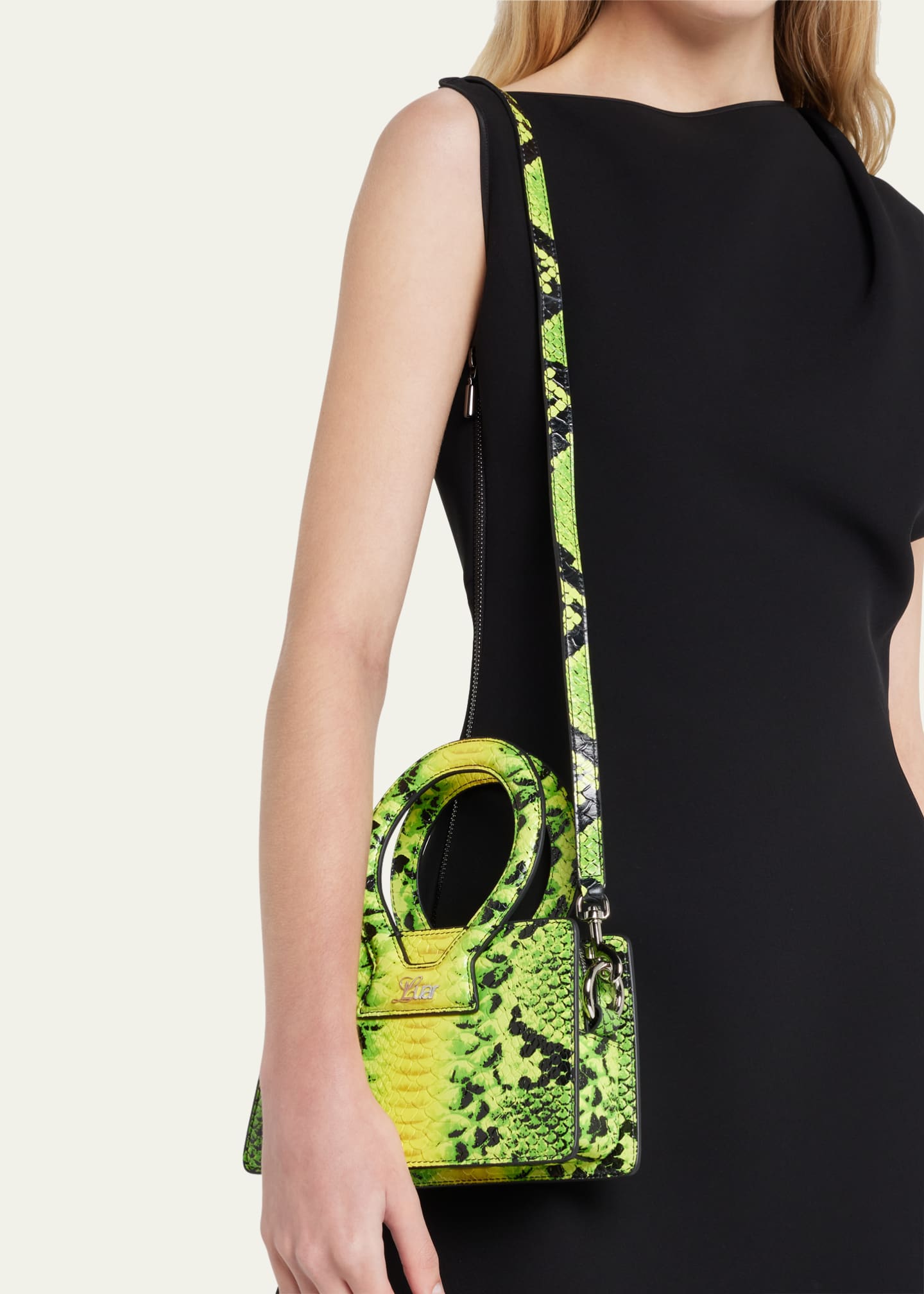 Luar Ana Small Python-Embossed Top-Handle Bag - Bergdorf Goodman