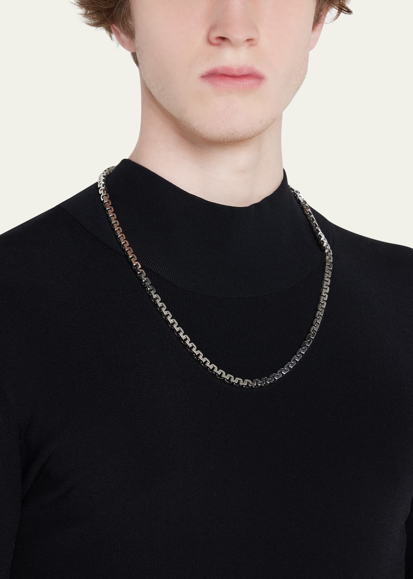 Givenchy Men's Silvertone Long G-Chain Necklace - Bergdorf Goodman