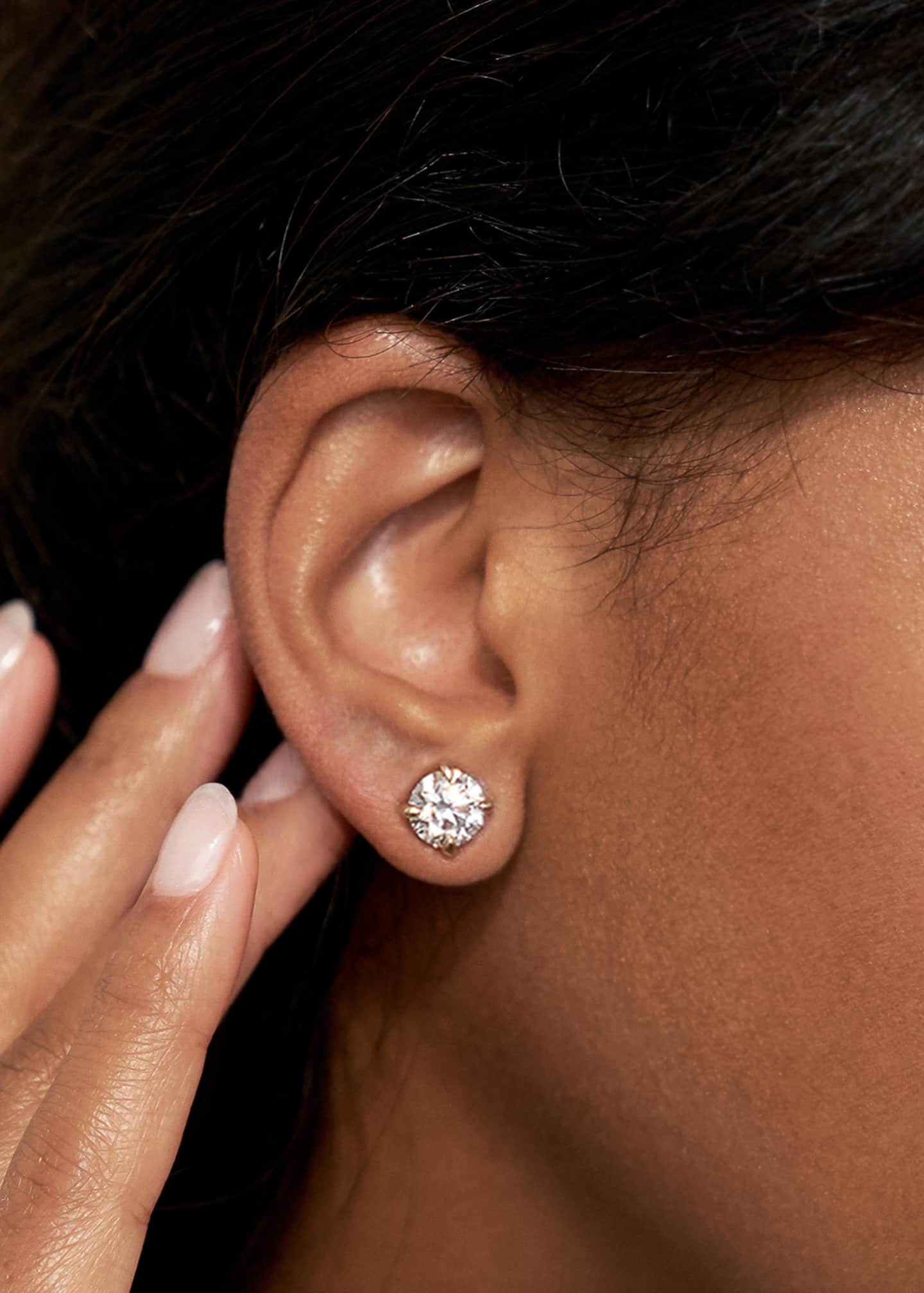 VRAI Brilliant Round Solitaire Lab Created/VRAI Created Diamond Stud ...