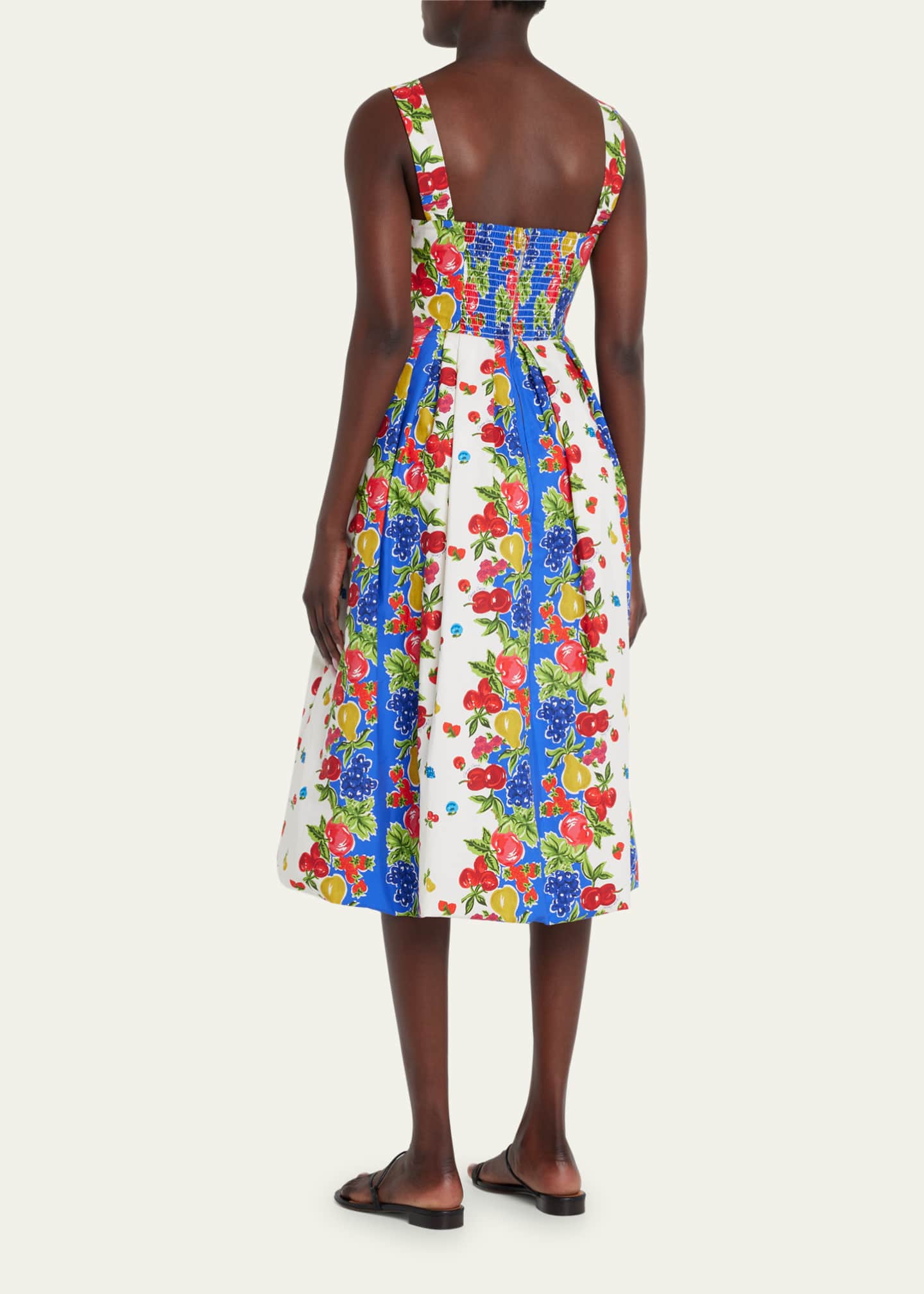 Cara Cara Laurel Floral Cotton Knotted Cutout Midi Dress - Bergdorf Goodman