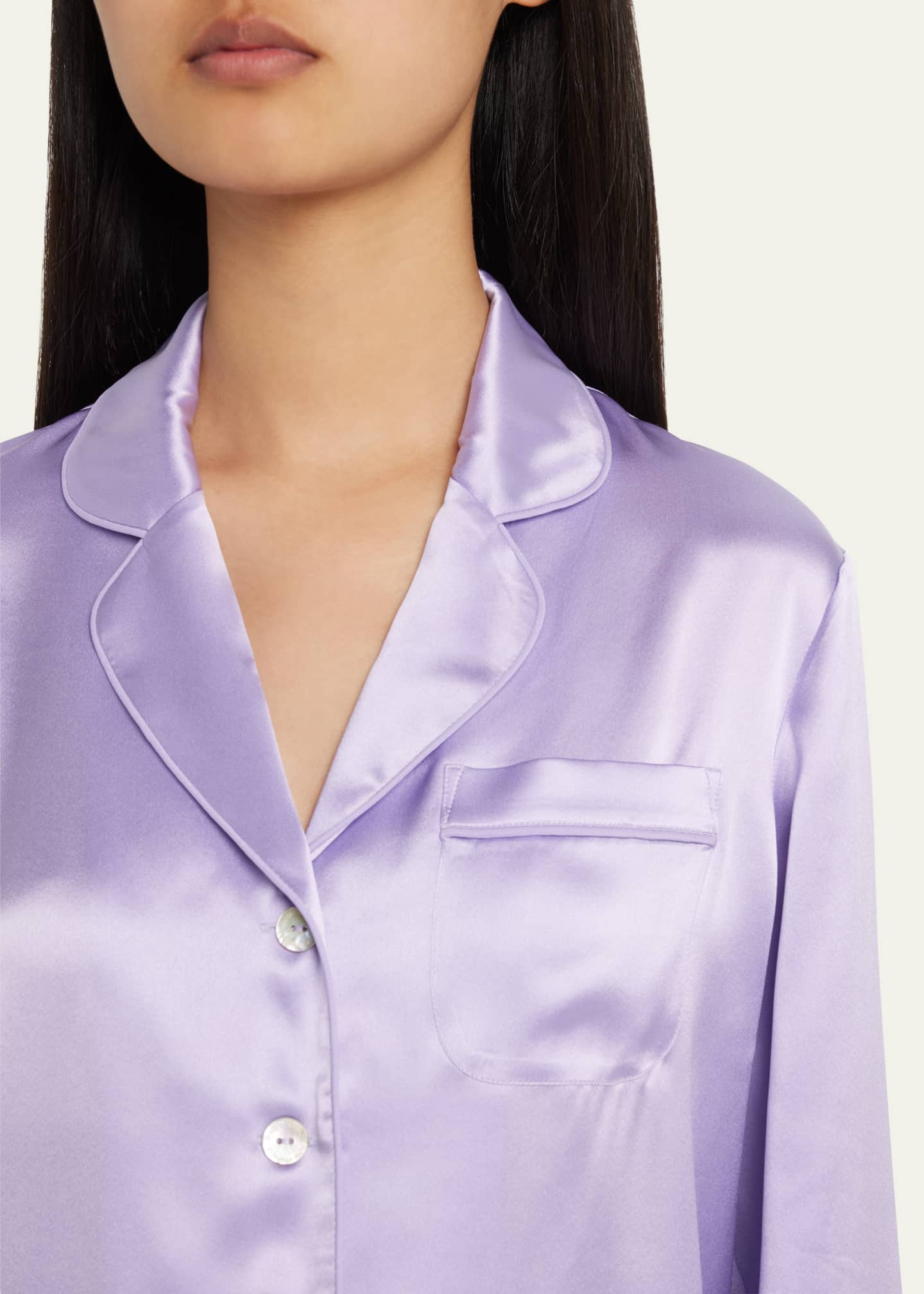 Olivia Von Halle Coco Button-Down Silk Pajama Set - Bergdorf Goodman