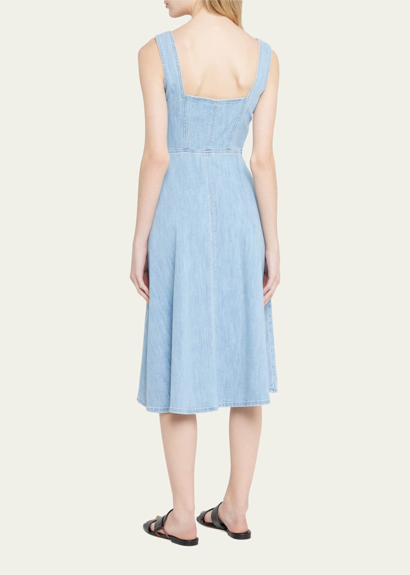 LE JEAN Arabella Denim Corset Midi Dress - Bergdorf Goodman