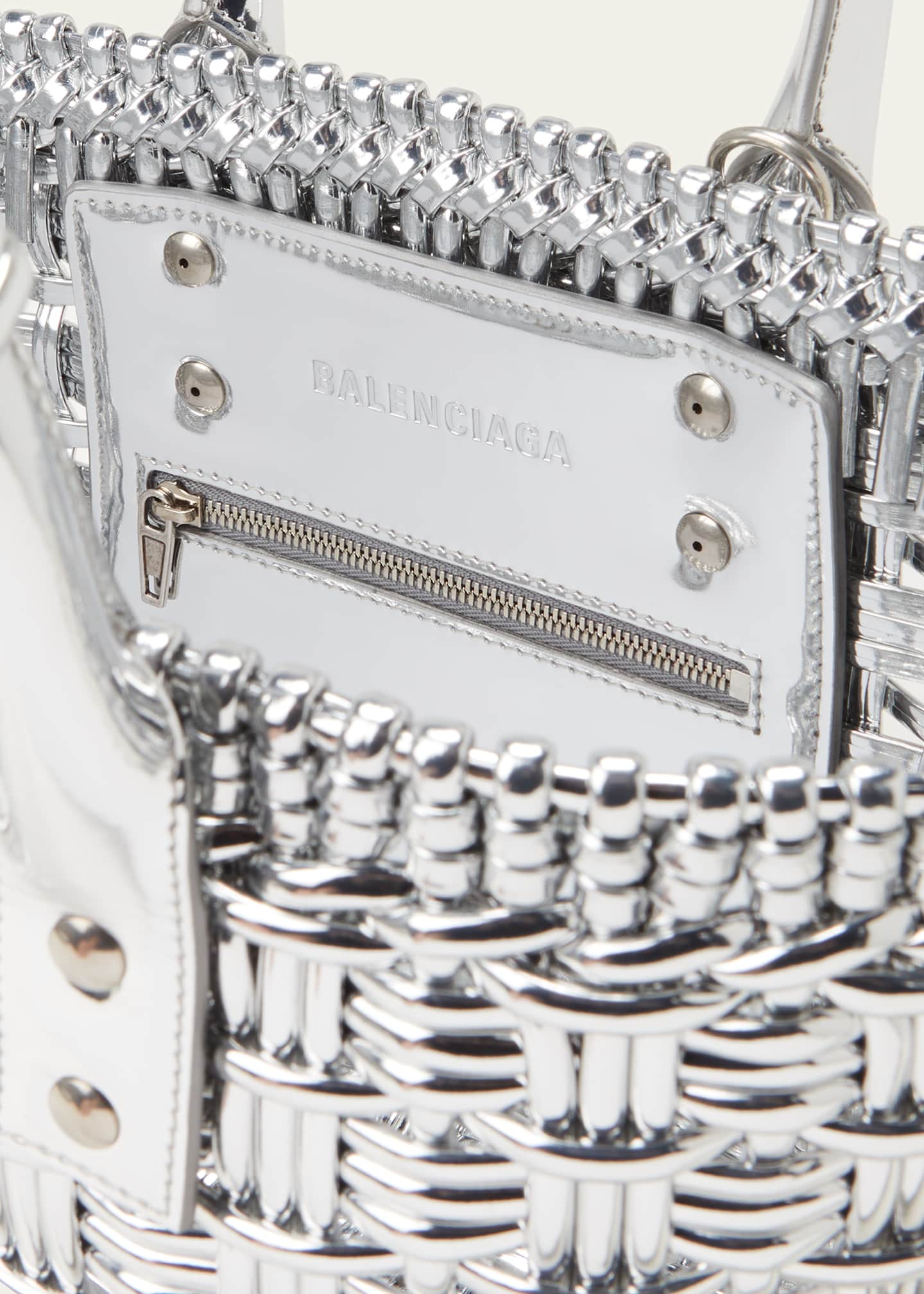 Balenciaga Bistro XS Metallic Basket Top-Handle Bag - Bergdorf Goodman