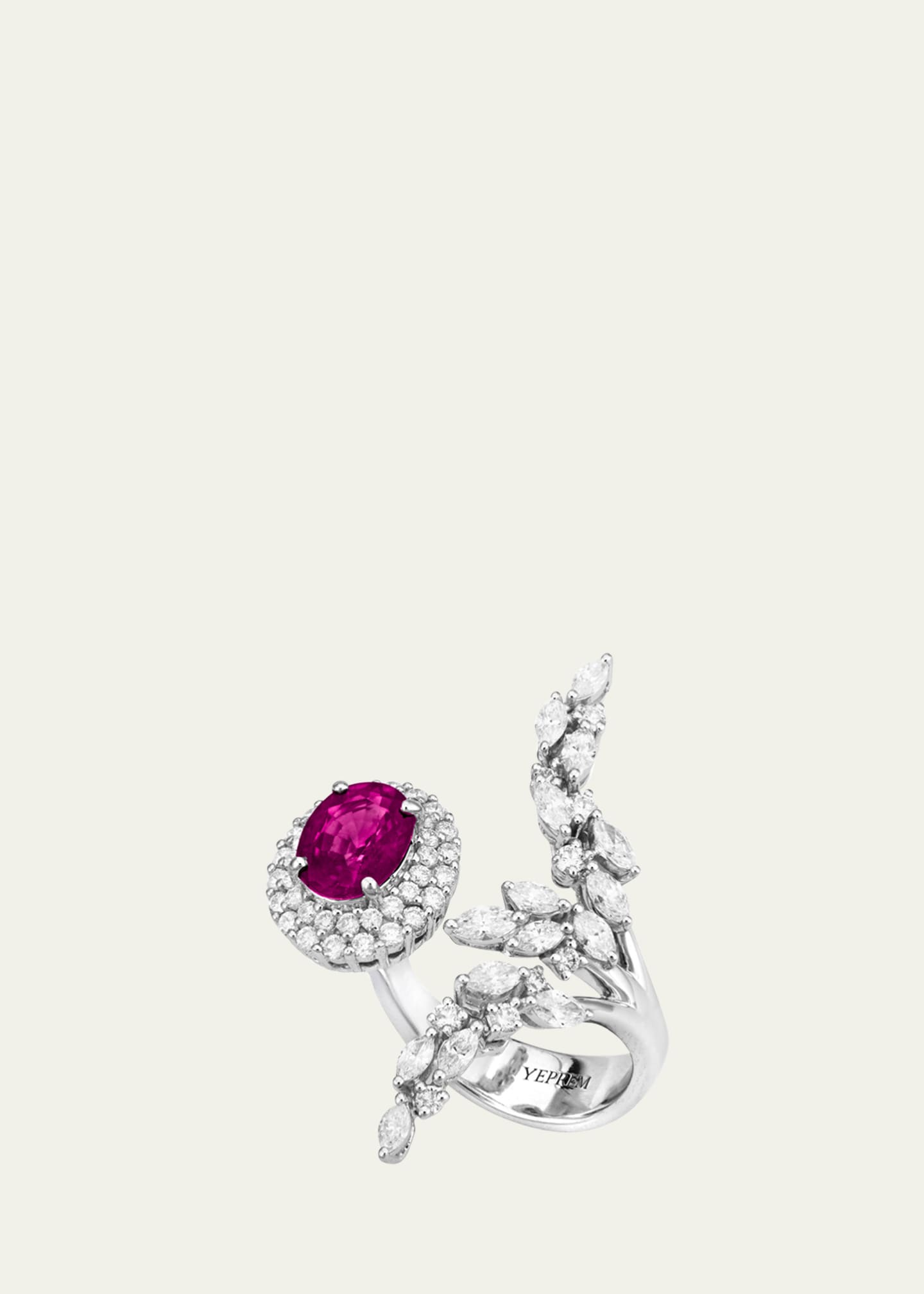 Yeprem 18K White Gold Ring with Diamonds and Pink Sapphire - Bergdorf ...