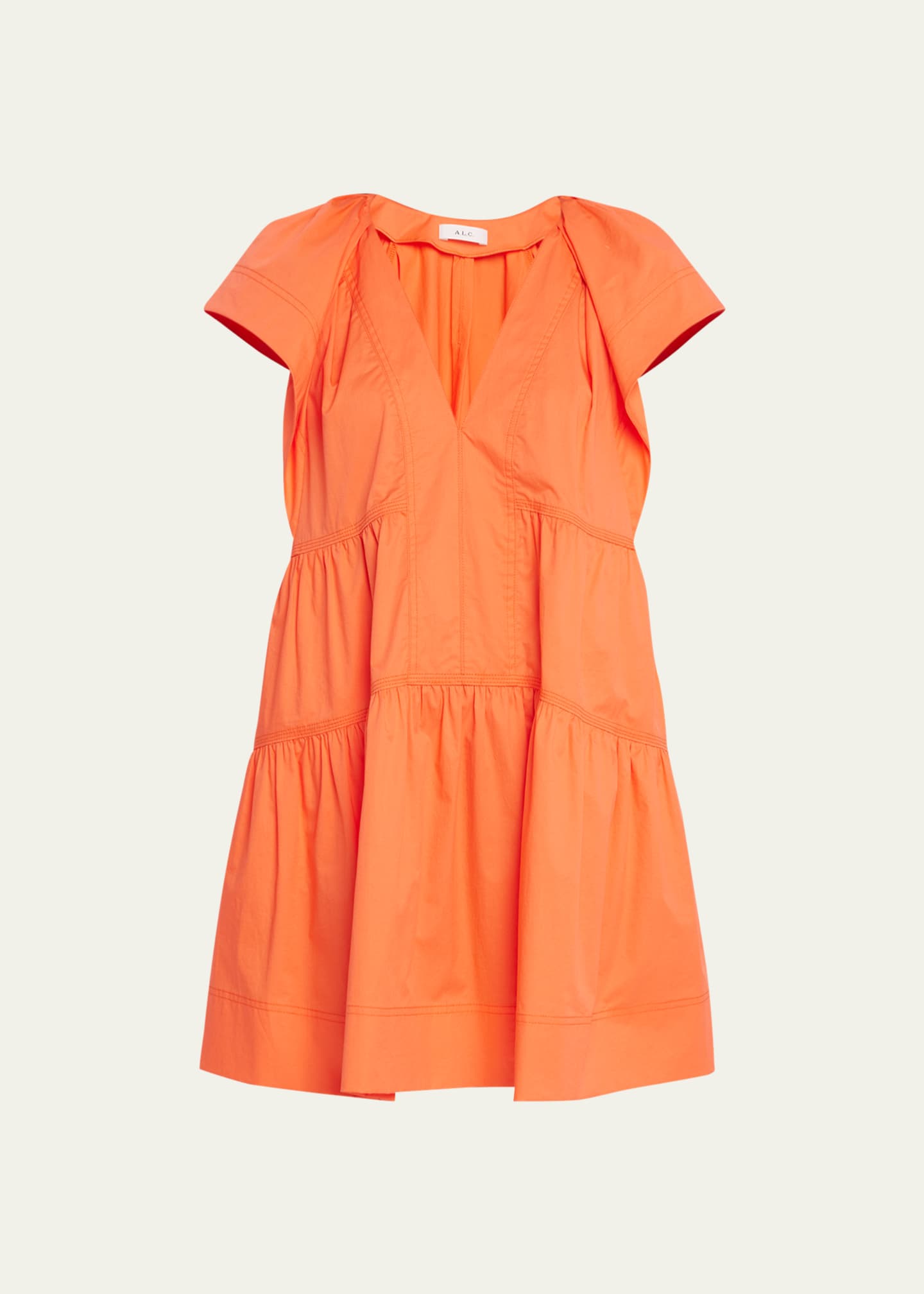 A.L.C. Haley V-Neck Pleated Mini Dress - Bergdorf Goodman