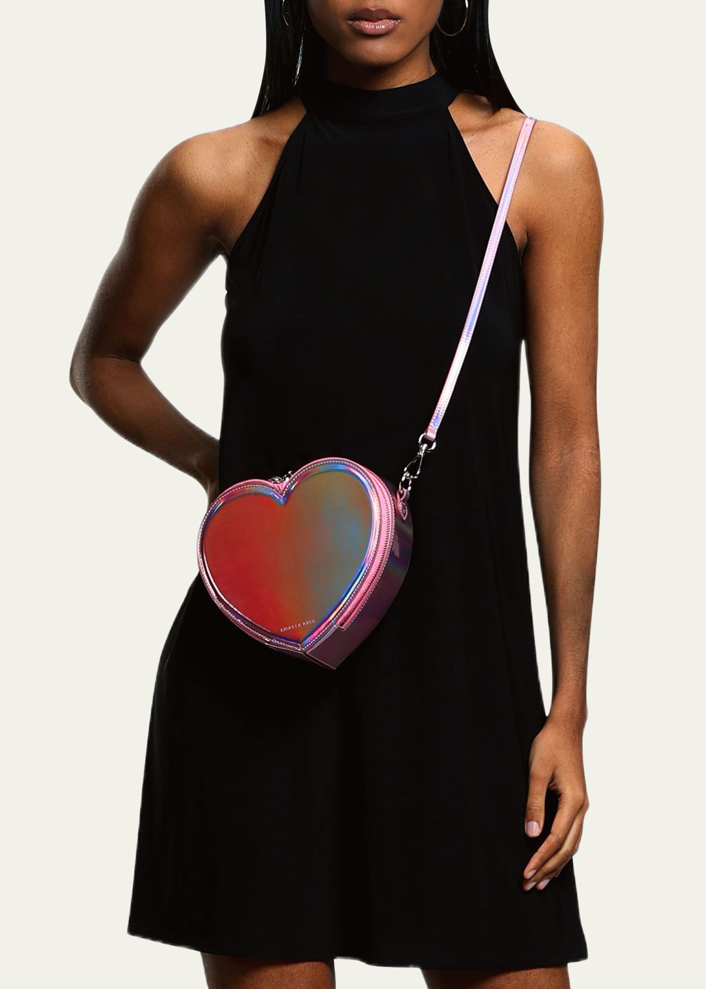 Liselle Kiss Harley Heart Metallic Faux-Leather Top-Handle Bag ...