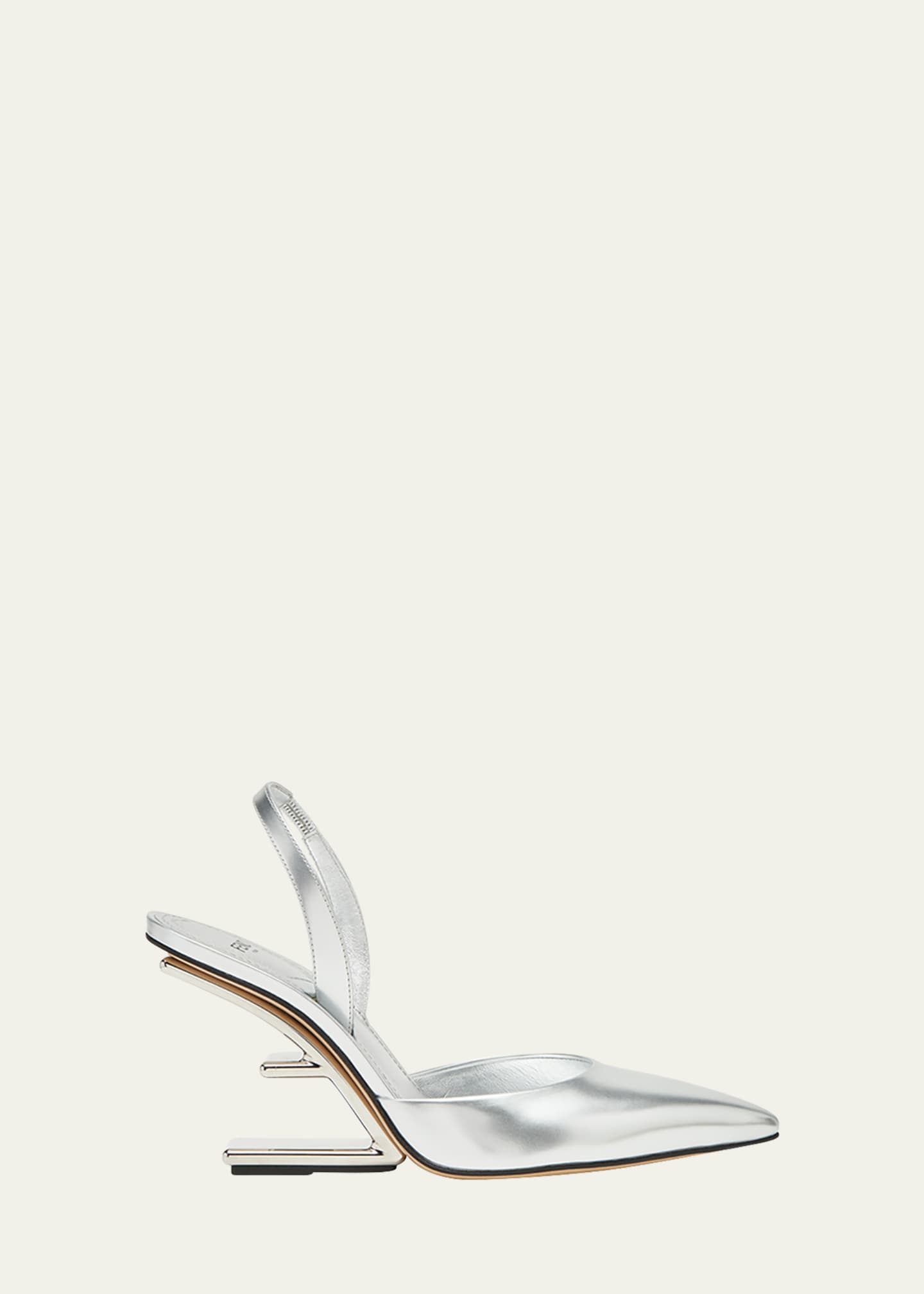 Fendi First Metallic F-Heel Slingback Pumps - Bergdorf Goodman