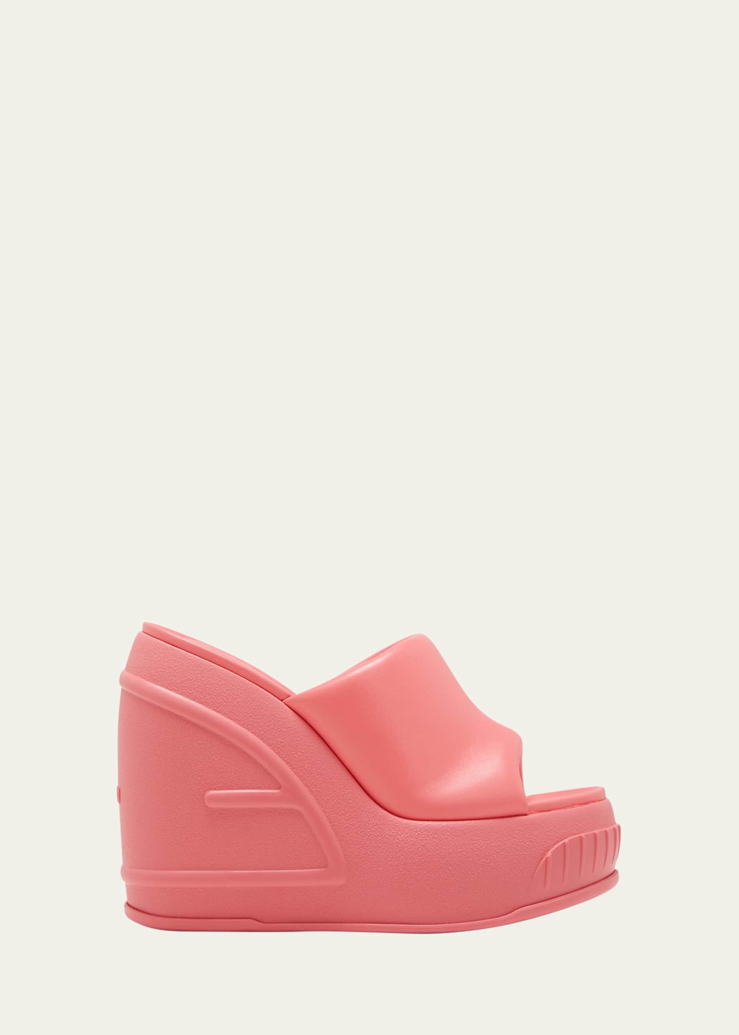 Fendi Padded Leather Platform Wedge Slides - Bergdorf Goodman