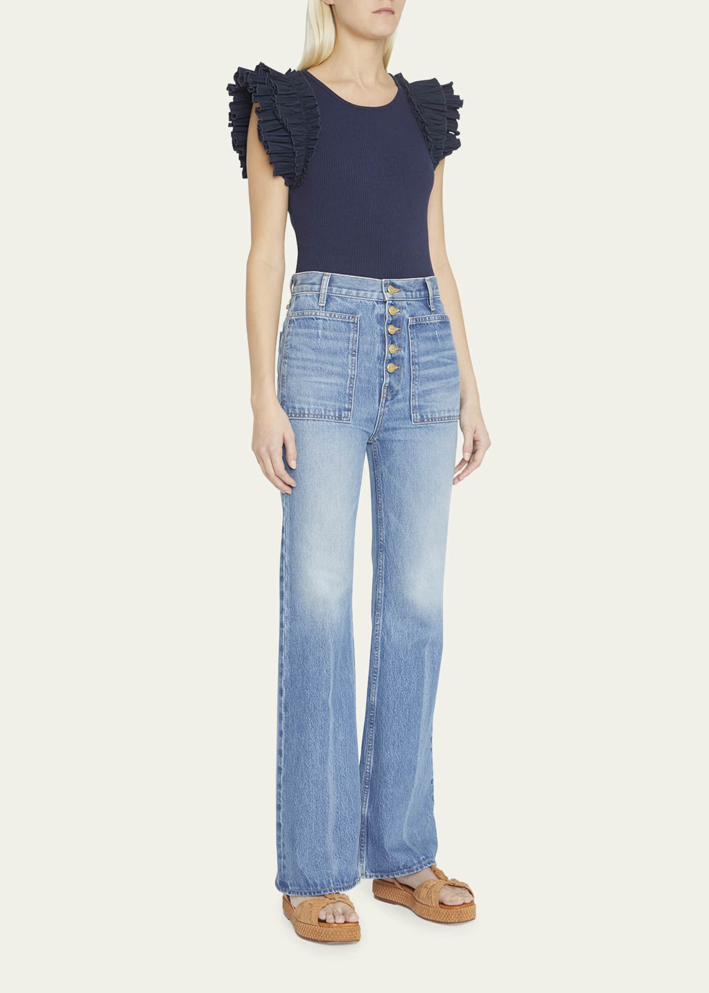 Ulla Johnson The Lou Denim Flare Jeans - Bergdorf Goodman