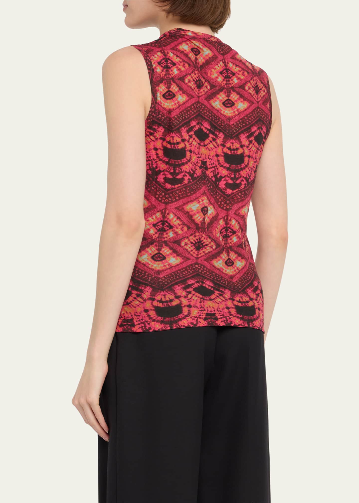 Ulla Johnson Ines Sleeveless Printed Tissue Crepe Jersey Top - Bergdorf ...