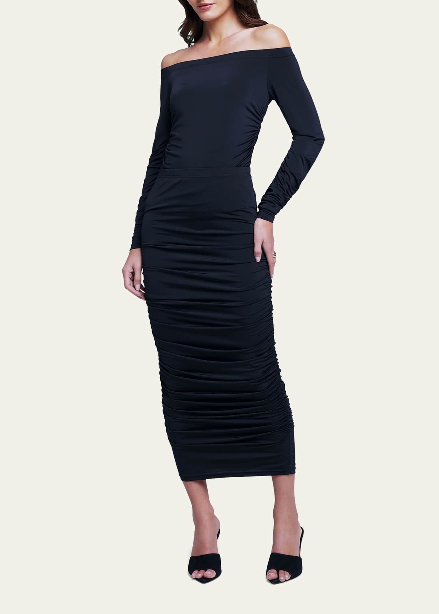 L'Agence Otis Ruched Pencil Skirt - Bergdorf Goodman