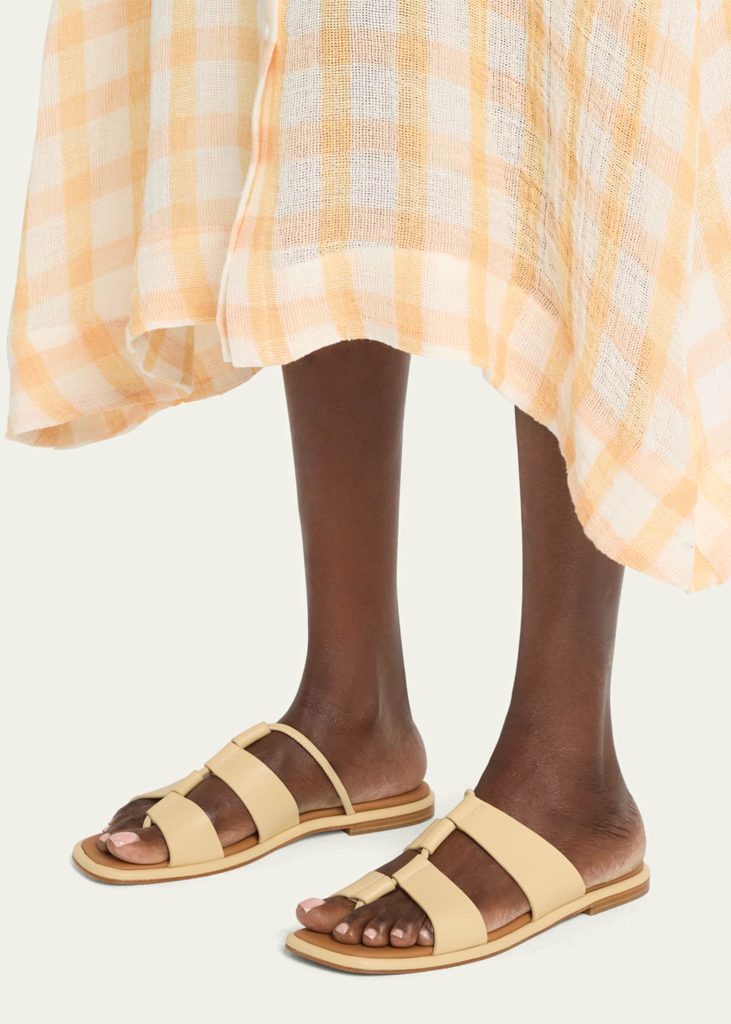 HEREU Lina Calfskin Thong Flat Sandals - Bergdorf Goodman