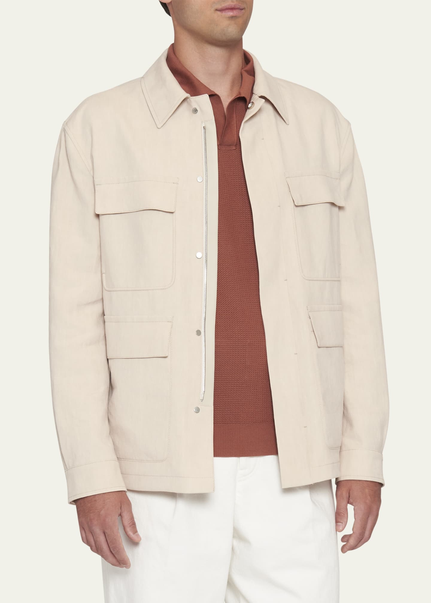ZEGNA Men's Linen Field Jacket - Bergdorf Goodman