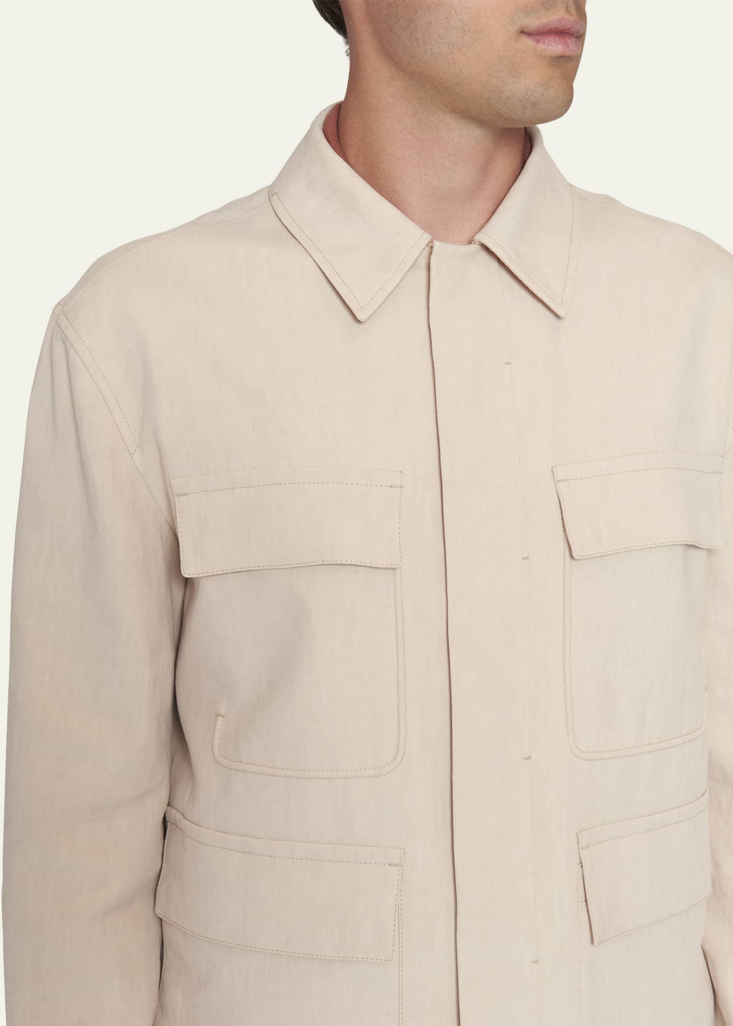ZEGNA Men's Linen Field Jacket - Bergdorf Goodman