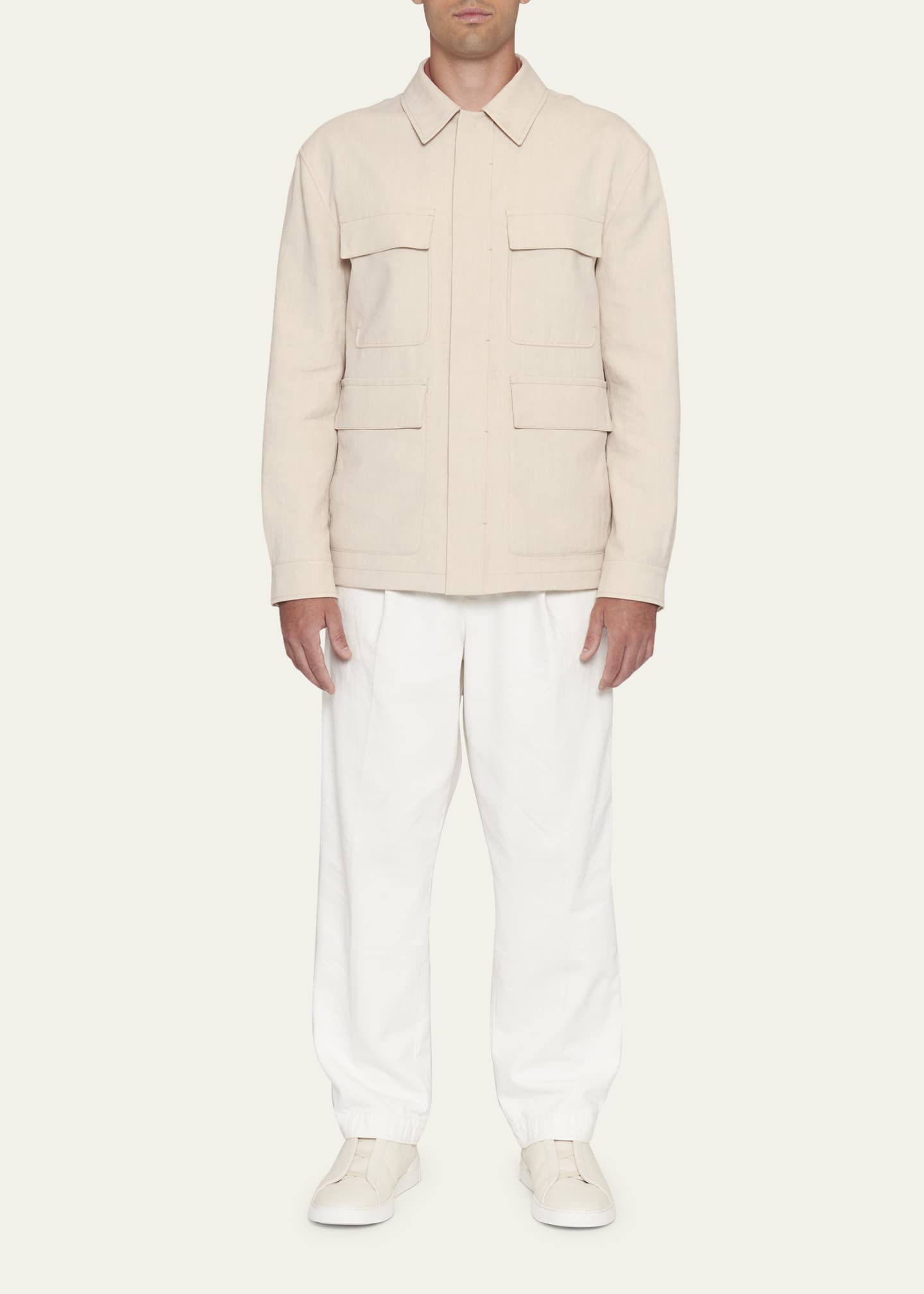 ZEGNA Men's Linen Field Jacket - Bergdorf Goodman