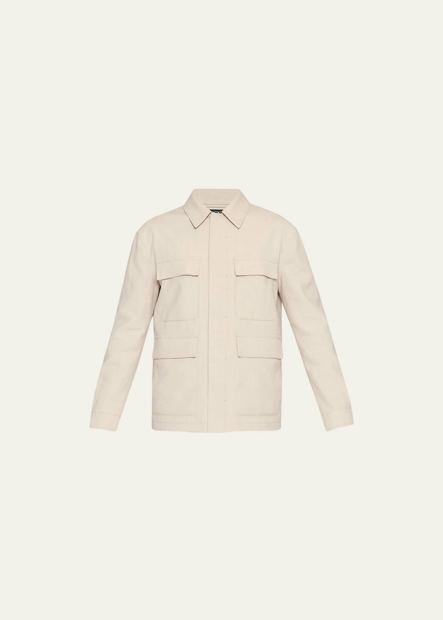 ZEGNA Men's Linen Field Jacket - Bergdorf Goodman