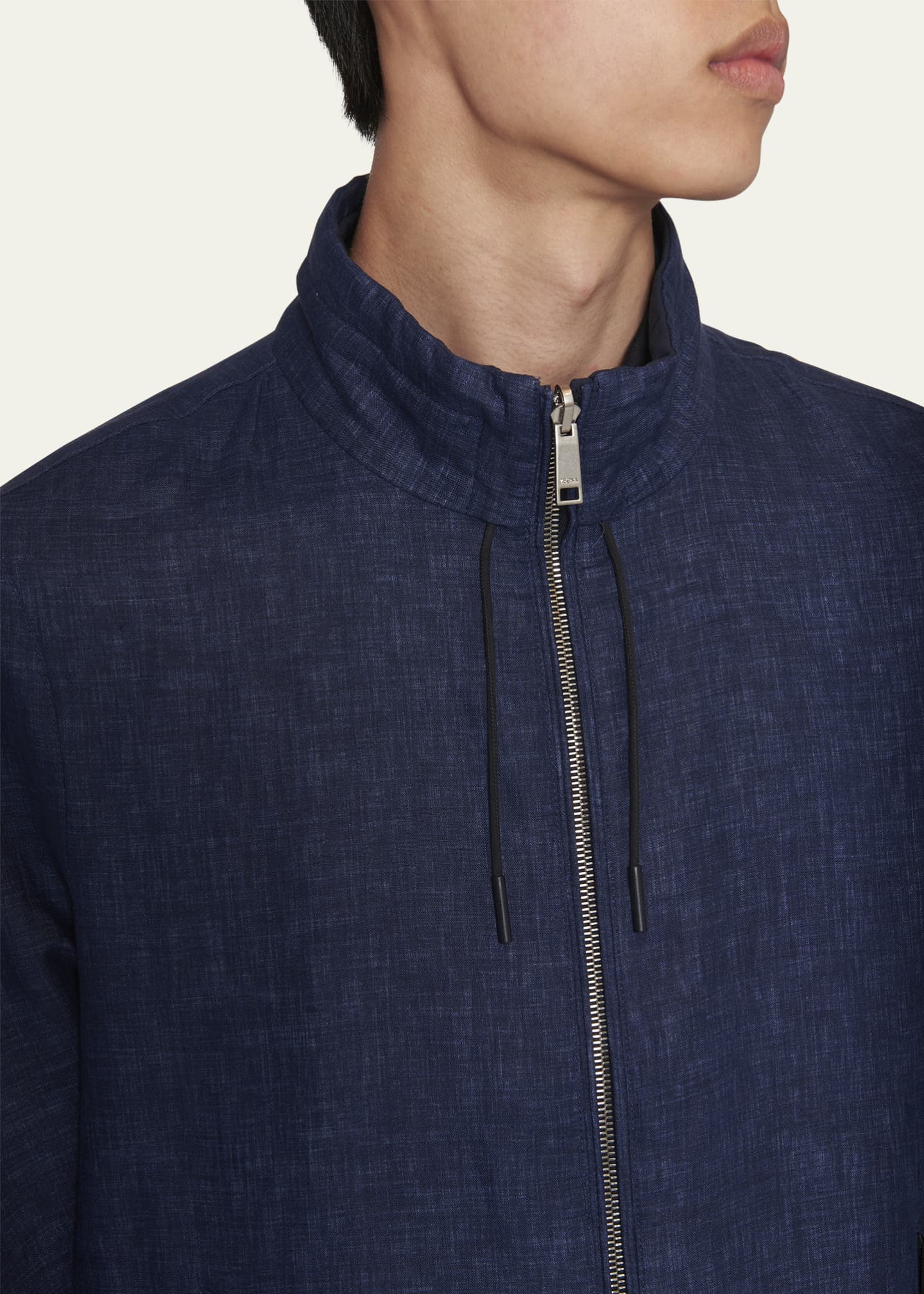 ZEGNA Men's Full-Zip Linen Bomber Jacket - Bergdorf Goodman