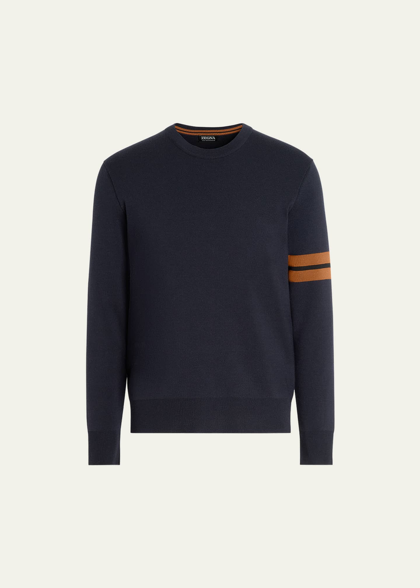 ZEGNA Men's Signifier Stripe Wool Crewneck Sweater - Bergdorf Goodman