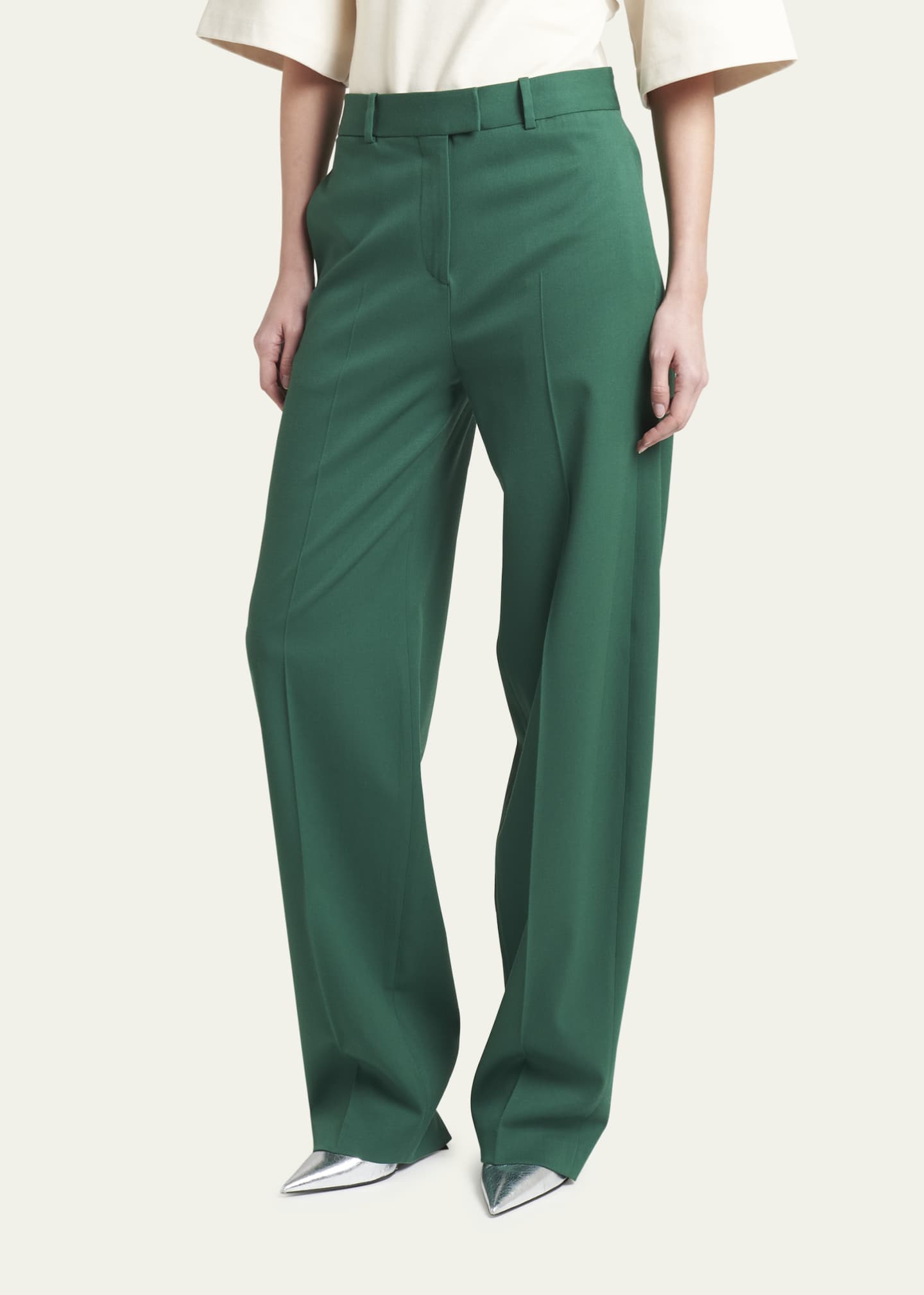 The Attico Jagger Long Wool Pants - Bergdorf Goodman