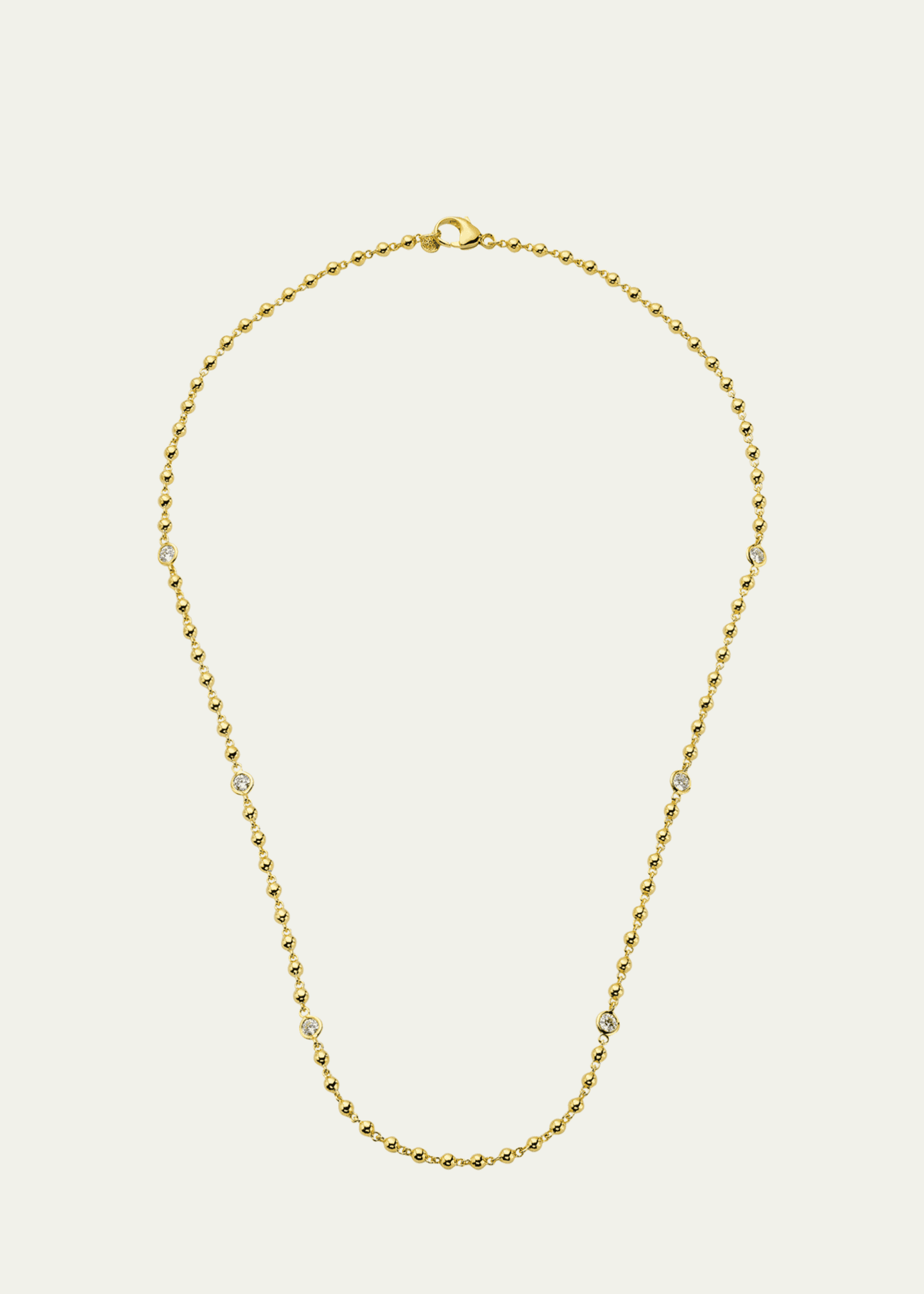 Buddha Mama 20K Gold Ball Chain with Diamonds, 24"L - Bergdorf Goodman