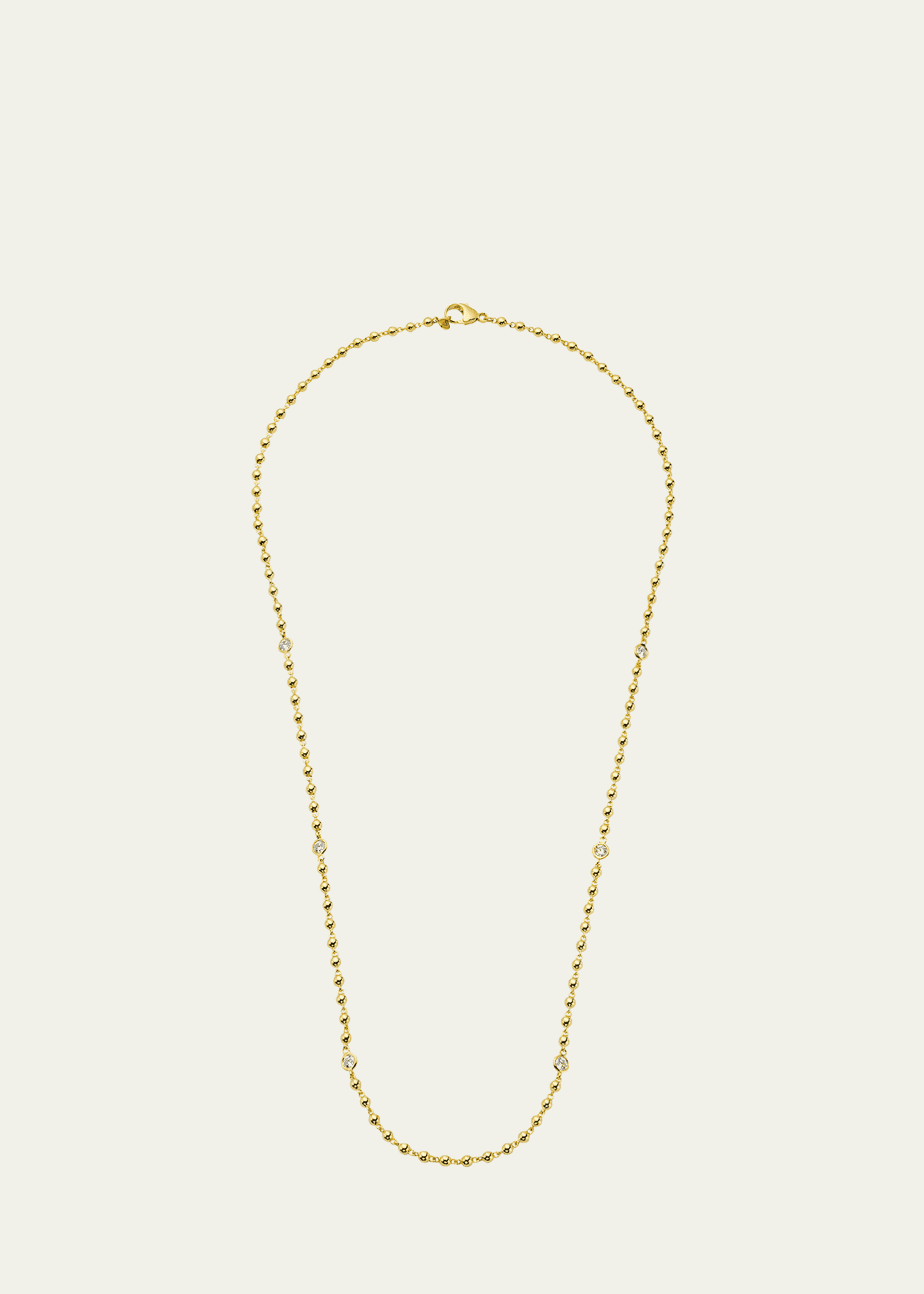 Buddha Mama 20K Gold Ball Chain with Diamonds - Bergdorf Goodman