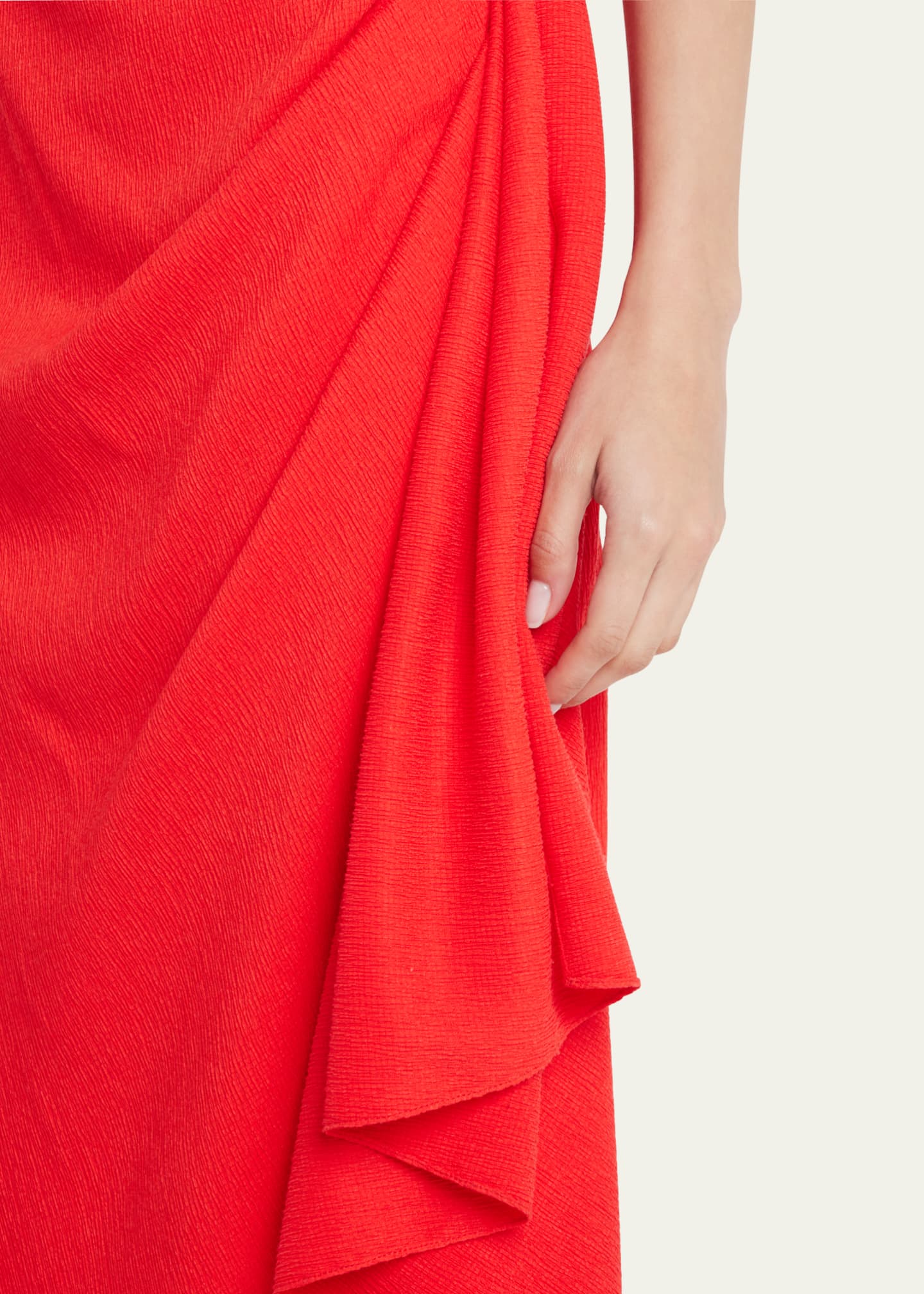 Lela Rose Side Ruched Satin-Effect Midi Dress - Bergdorf Goodman