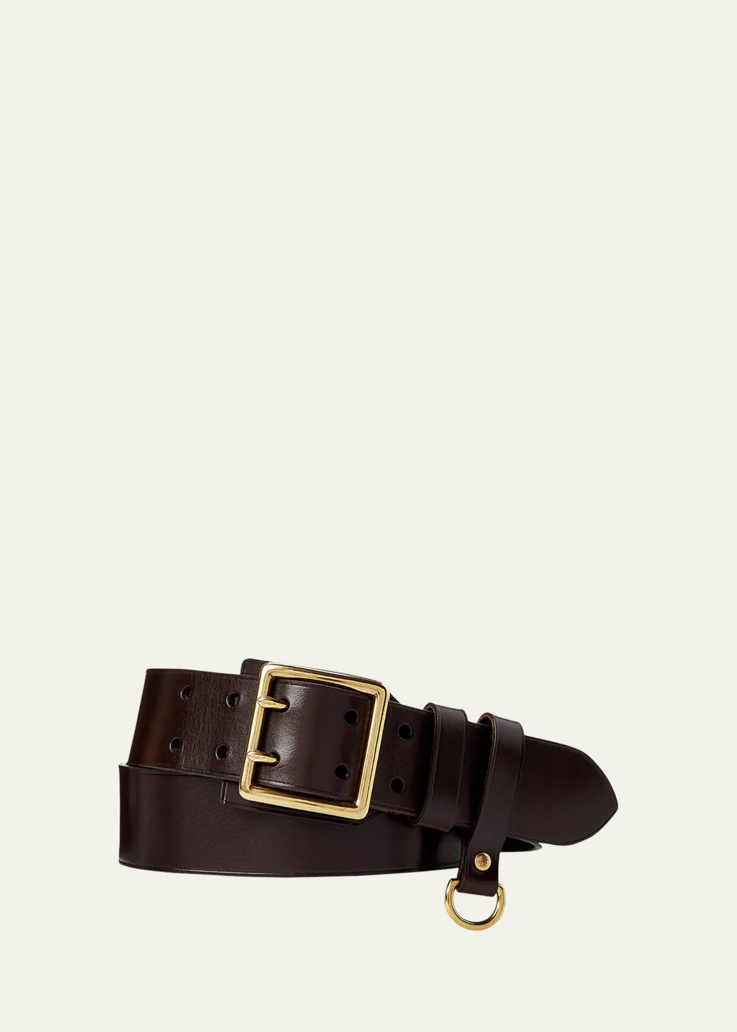 Ralph Lauren Purple Label Men's Double Prong Buckle Leather Belt ...