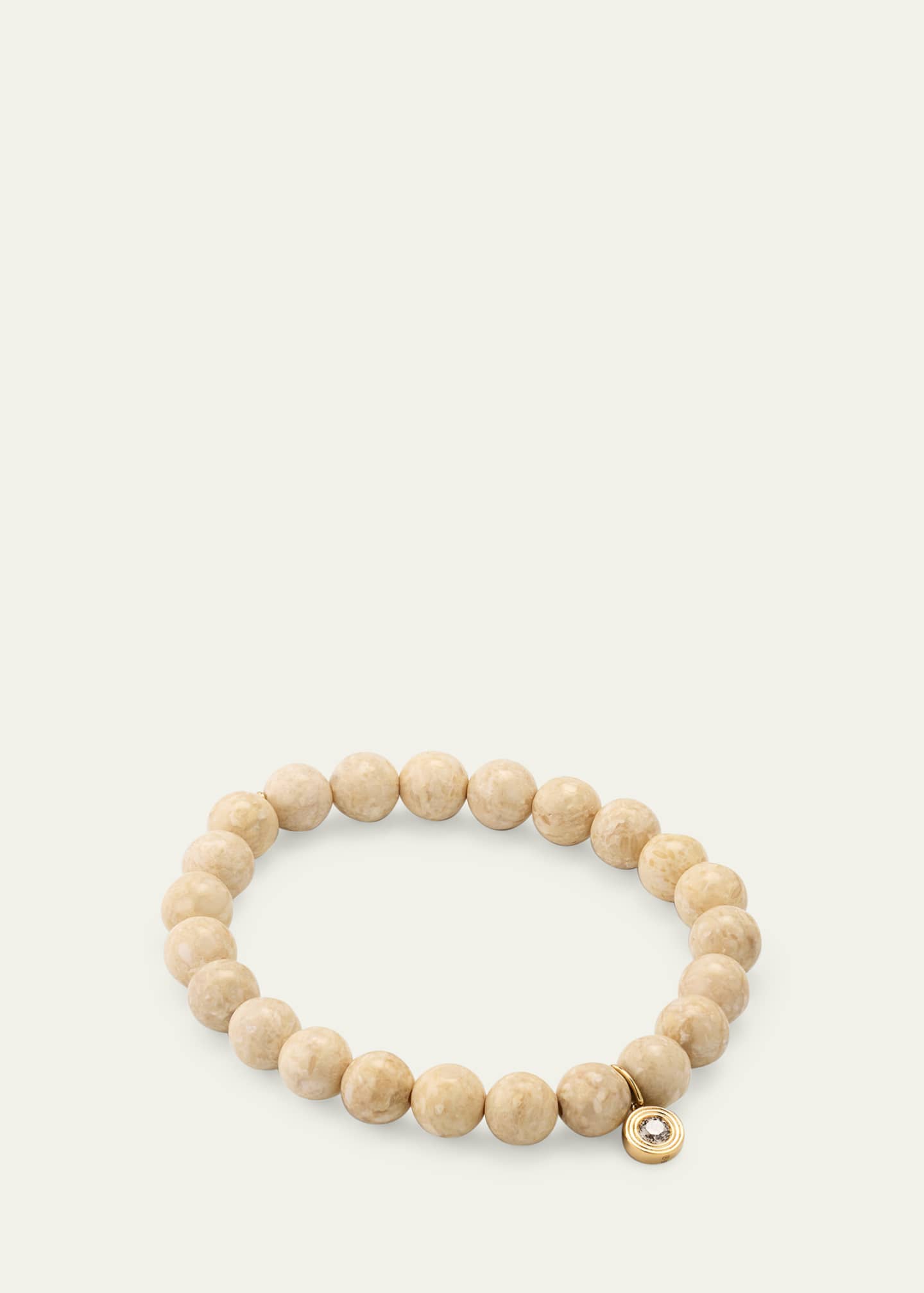 Sydney Evan 14k Cream Jasper and Fluted Brown Diamond Charm Bracelet ...