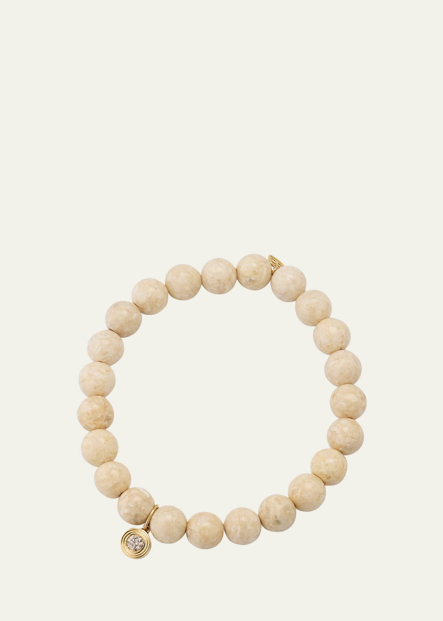 Sydney Evan 14k Cream Jasper and Fluted Brown Diamond Charm Bracelet ...