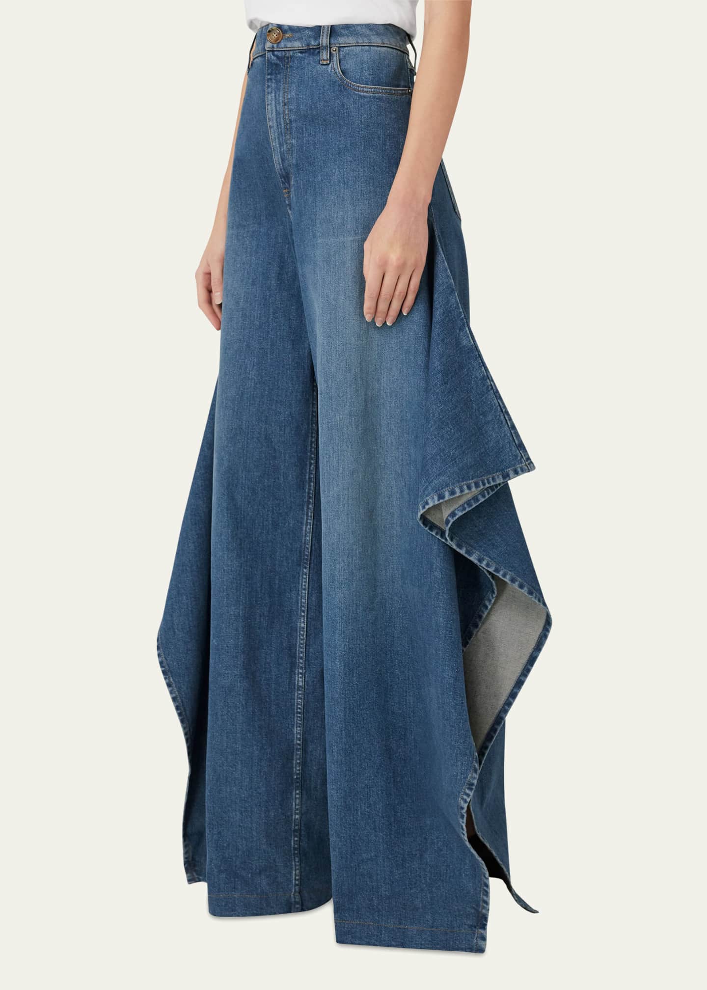 Burberry Wing-Panel Denim Pants - Bergdorf Goodman