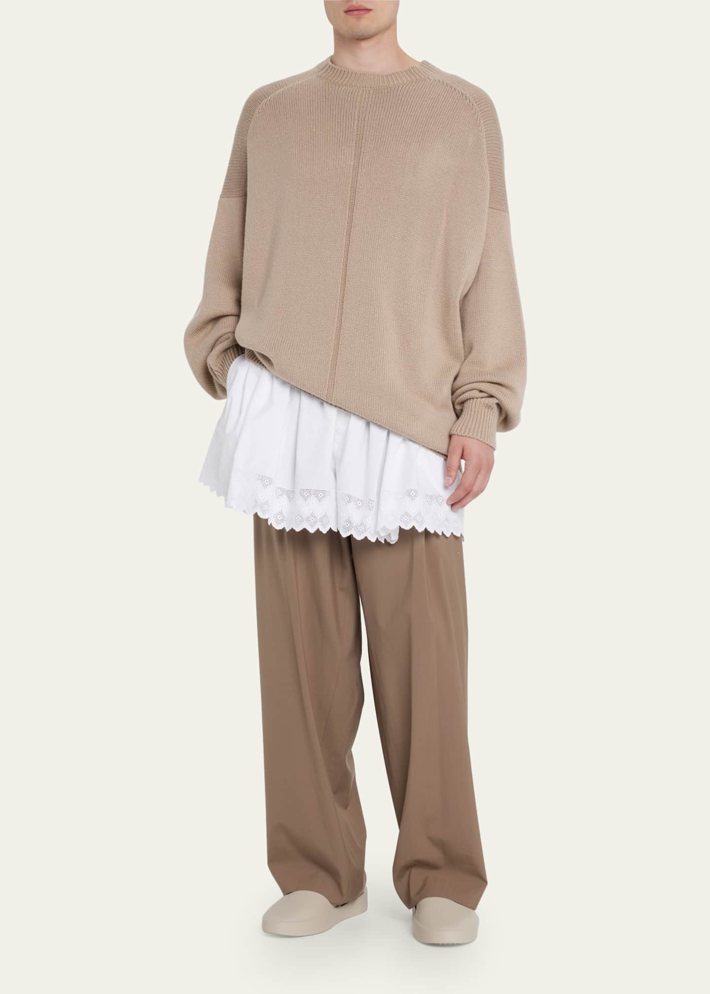 HED MAYNER Men's Cotton Lace-Trim Shorts - Bergdorf Goodman