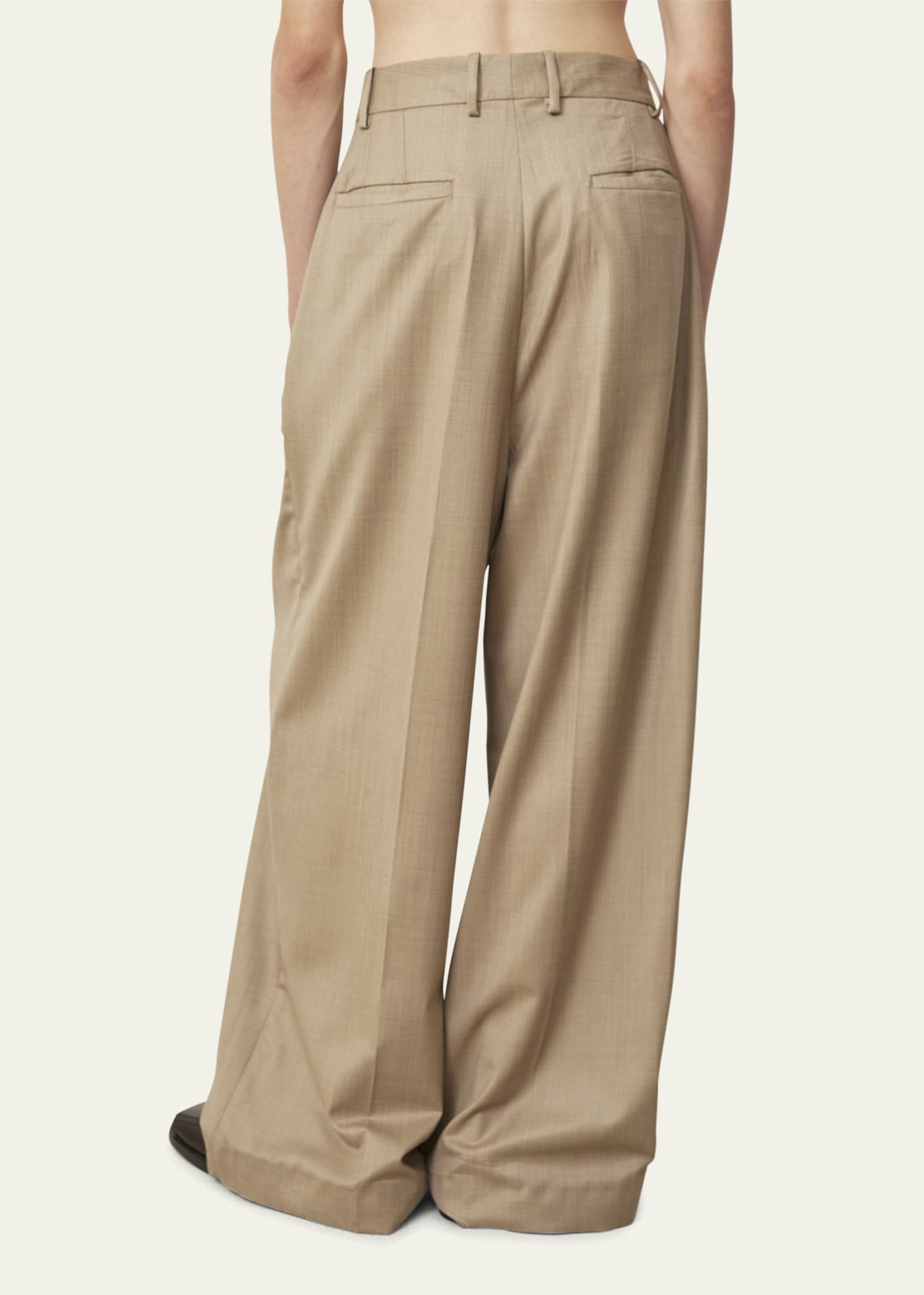 HED MAYNER Men's Wide-Leg Pleated Wool Pants - Bergdorf Goodman