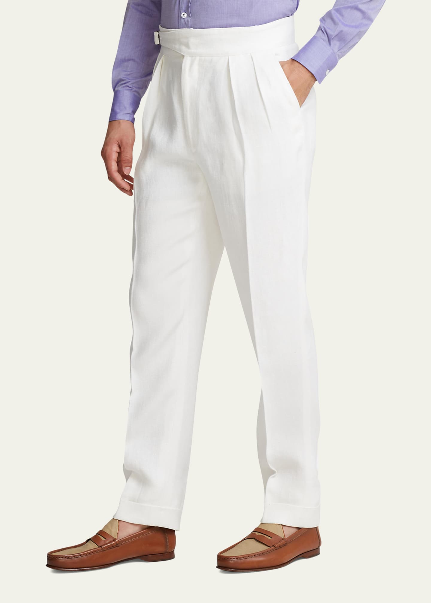 Ralph Lauren Purple Label Men's Byron Pleated Linen Pants - Bergdorf ...