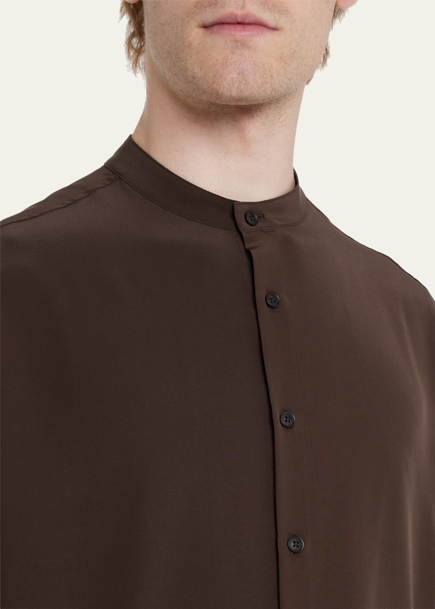 Nili Lotan Men's Maxcene Band-Collar Shirt - Bergdorf Goodman