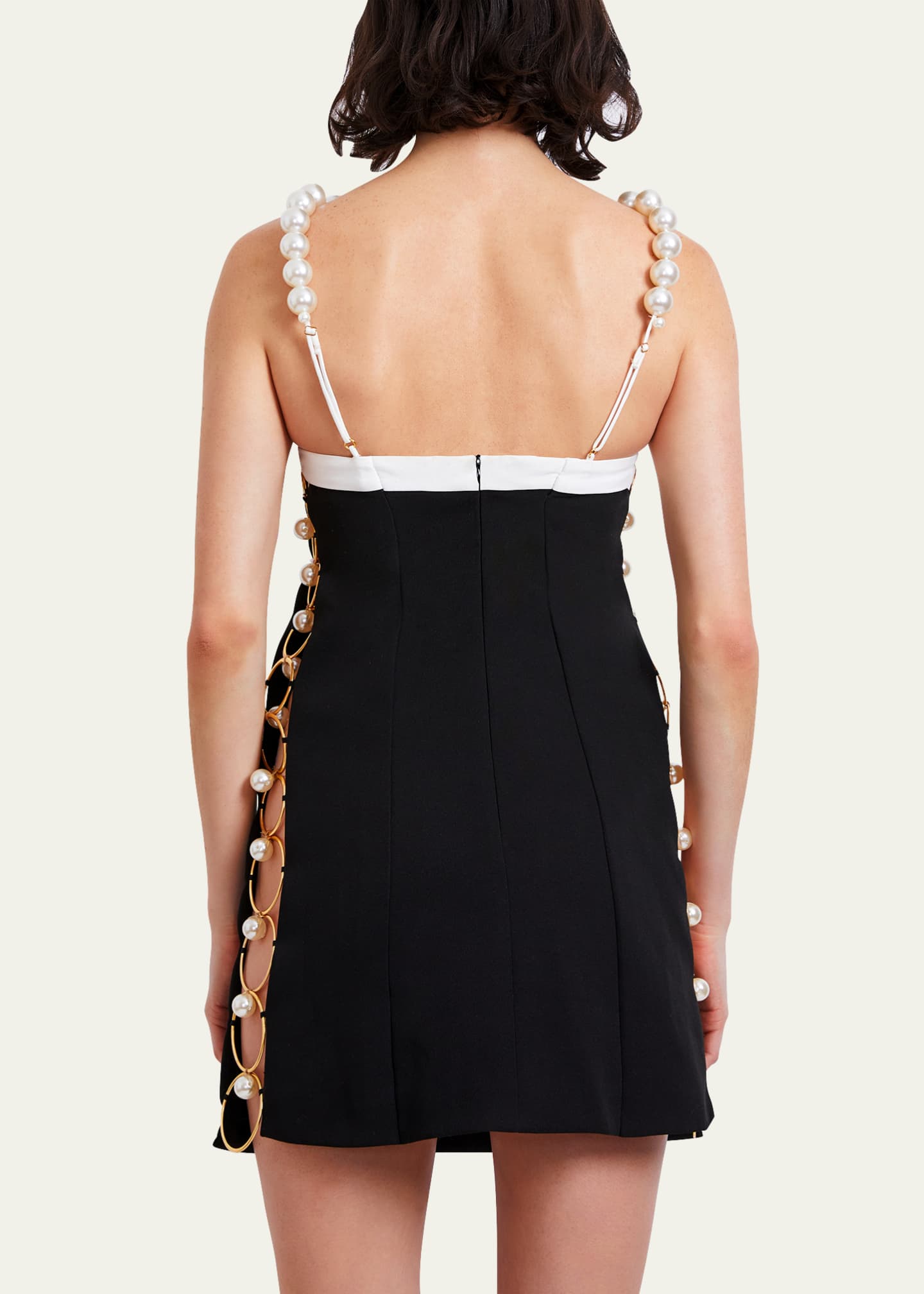 PatBO Colorblock Faux-Pearl Beaded Mini Dress - Bergdorf Goodman